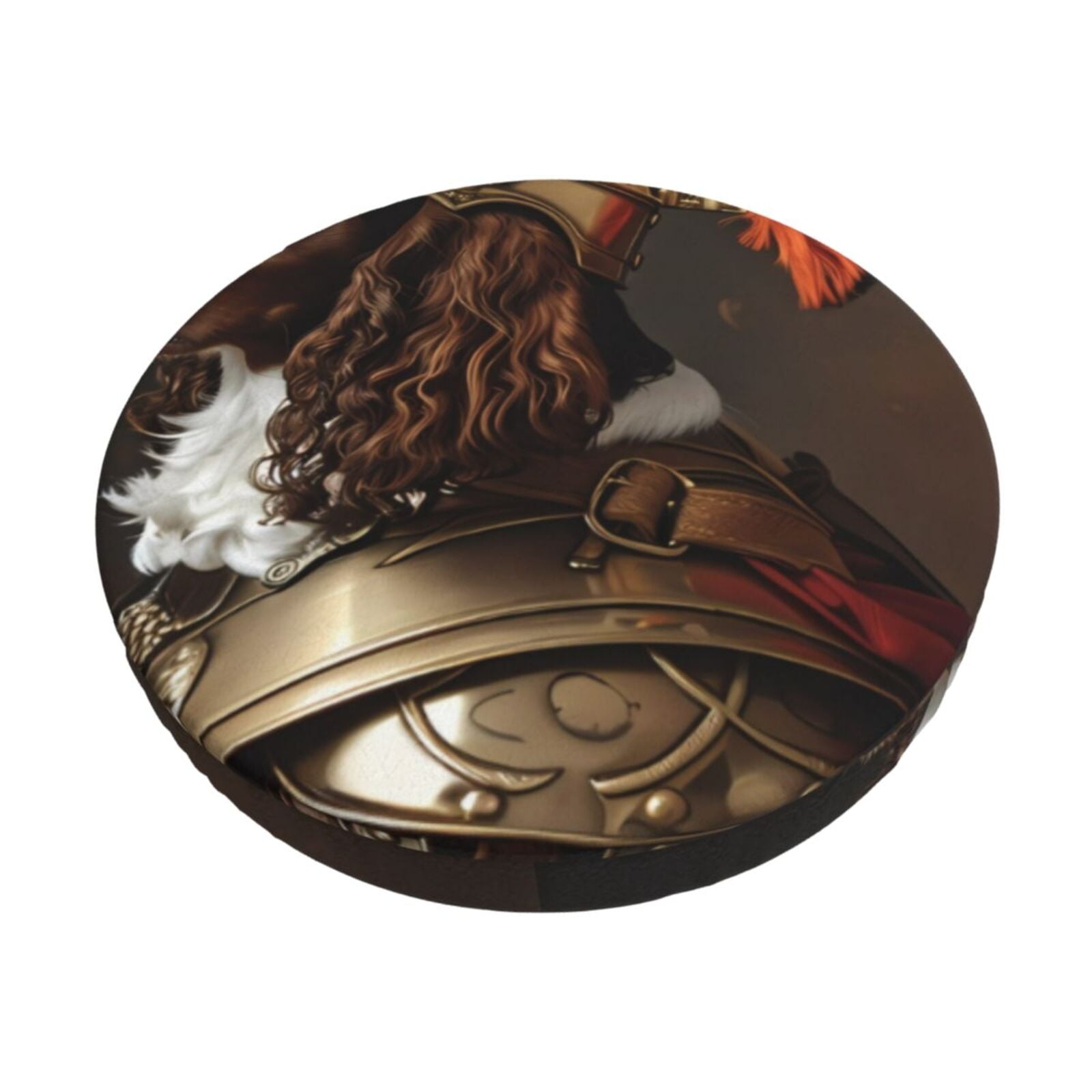 Zeuib Medieval Knight Dog Velvet Round Stool Cover,Stool Covers Round ...