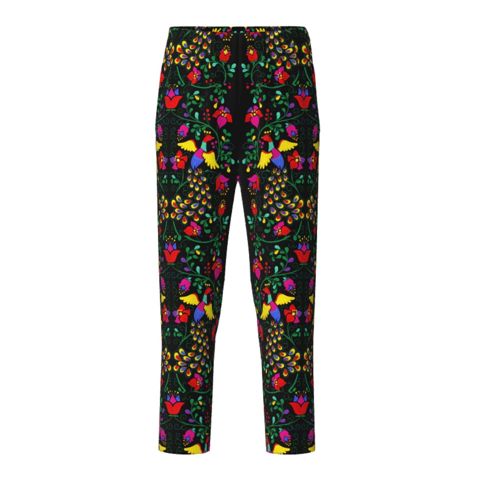 Zeuib Mexican Flower 2 Print Pajama Pants for Girls Boys,PJ Bottoms for ...