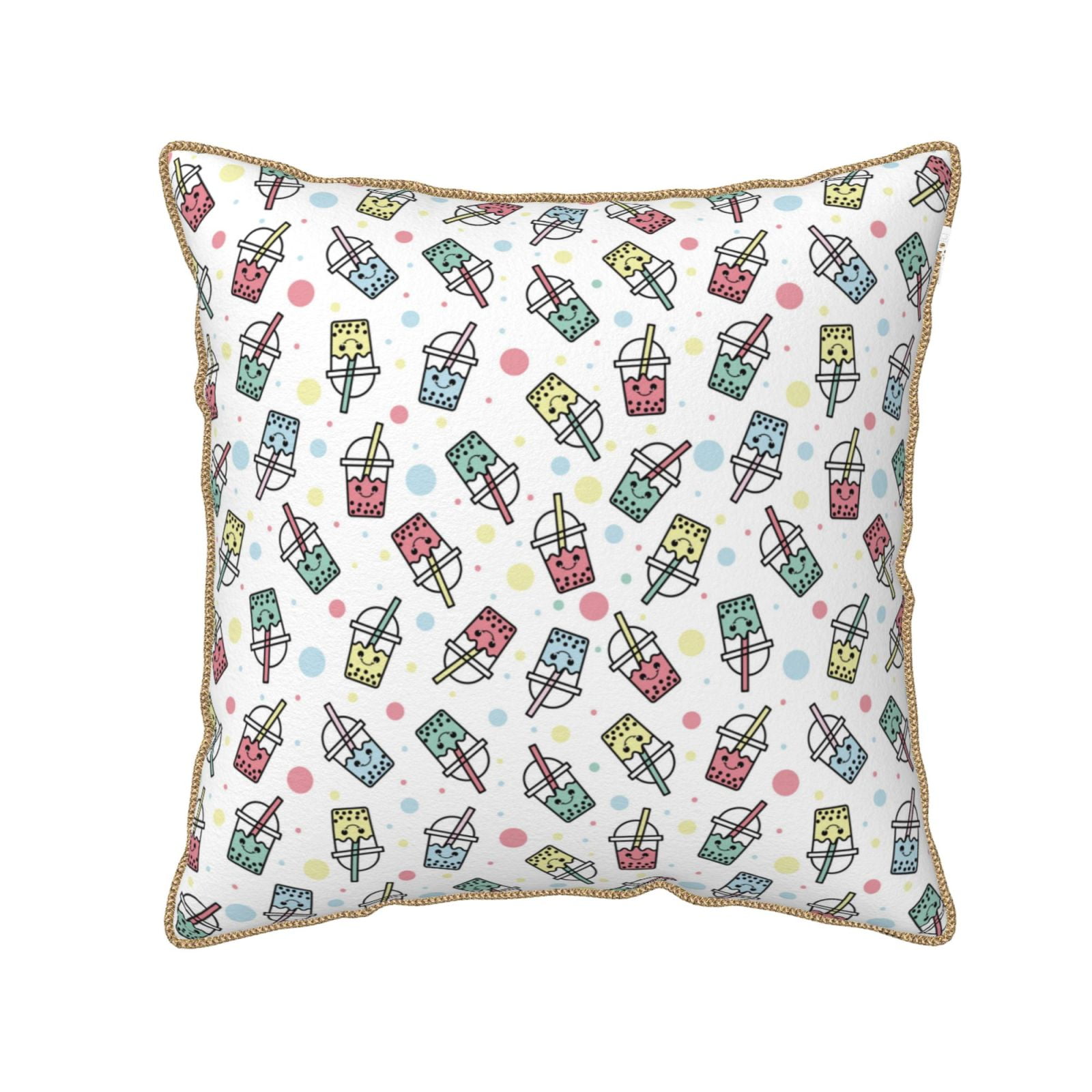 Zeuib Milk Tea Print Decorative Throw Pillow Covers,Cushion Covers ...