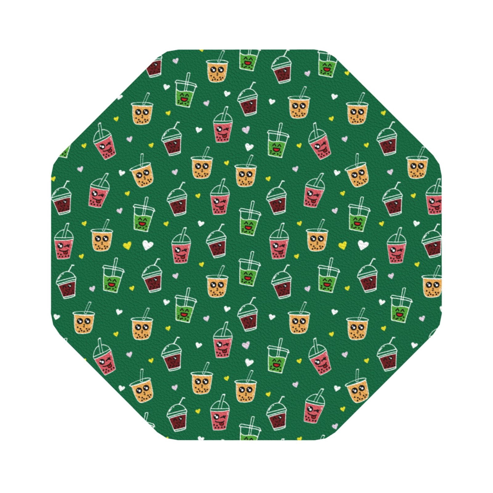 Zeuib Milk Tea Print Set of 6 Coasters for Drinks, Glass & Cups Stain ...