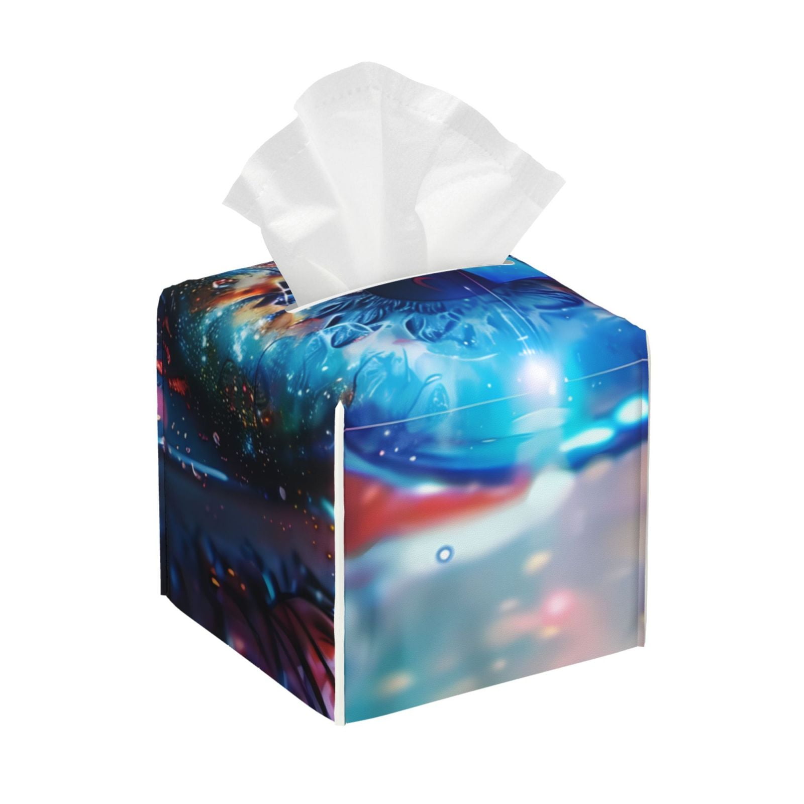 Zeuib Modern Colorful Eyes Print Tissue Box Cover,PU Leather Tissue ...