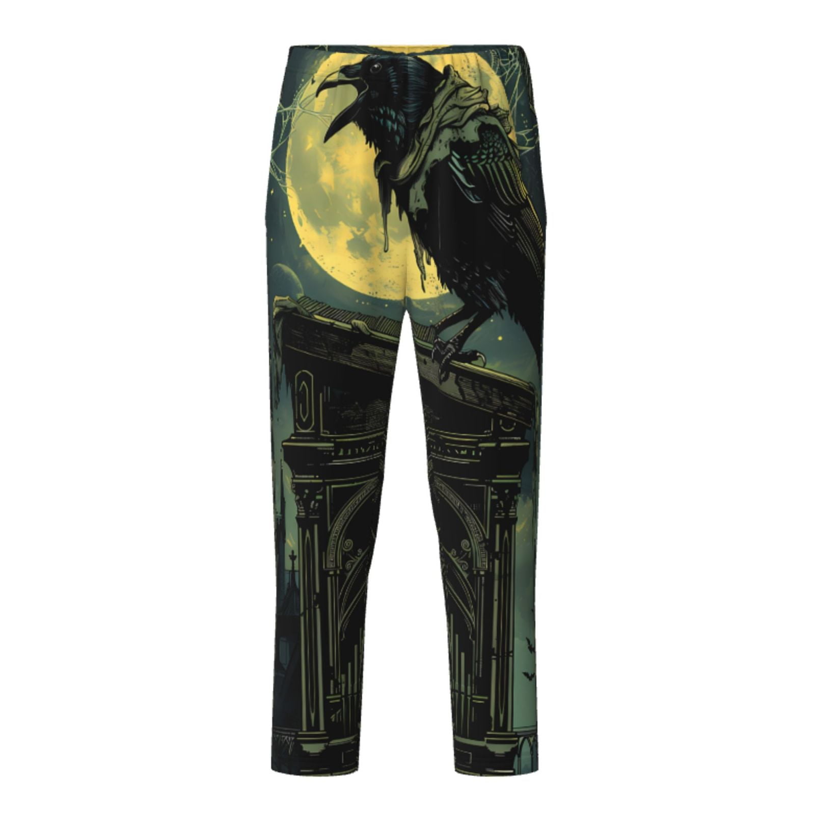 Zeuib MoonNight Sky Crow Print Pajama Pants for Girls Boys,PJ Bottoms ...