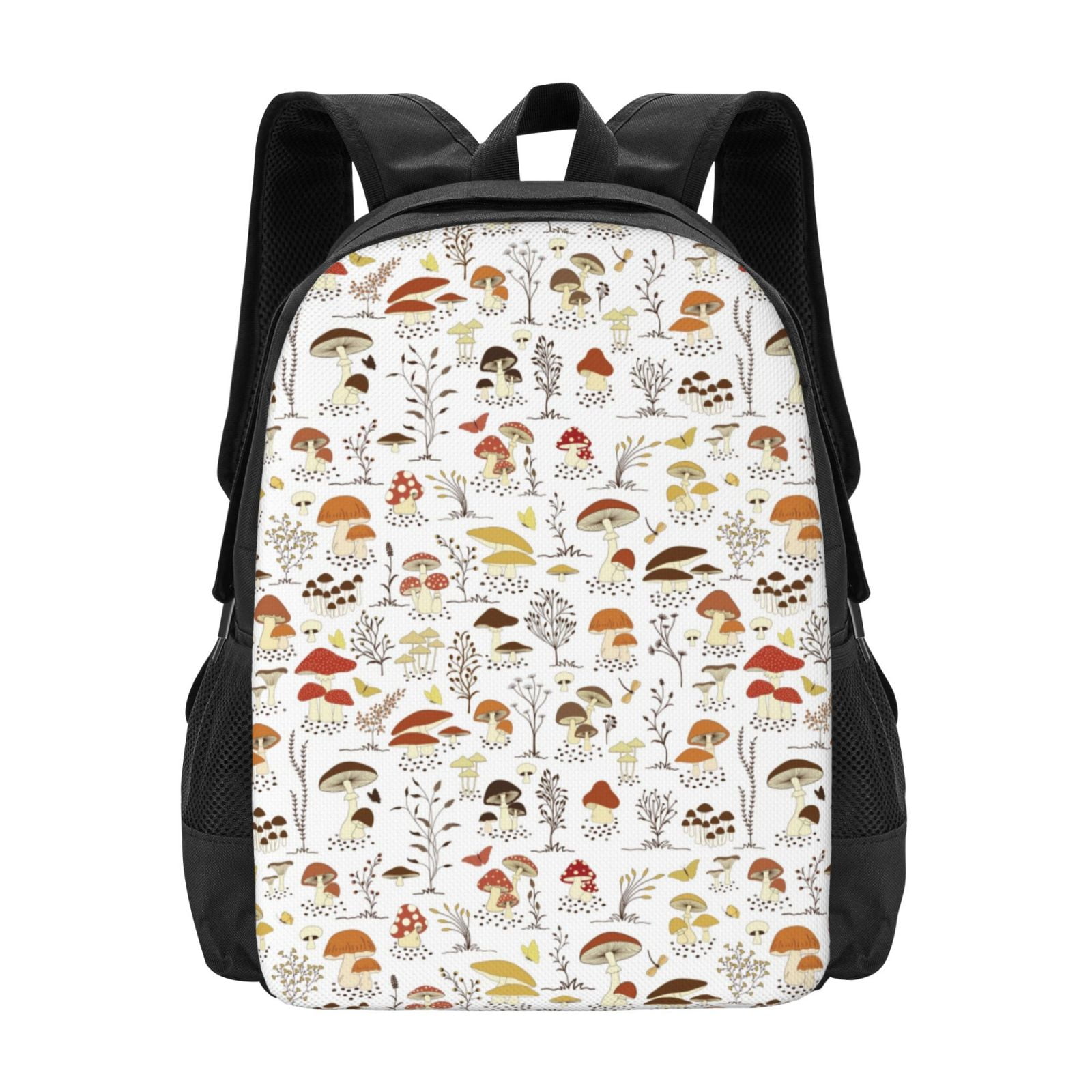 Zeuib Mushrooms And Butterflies Stylish and Lightweight Backpack ...