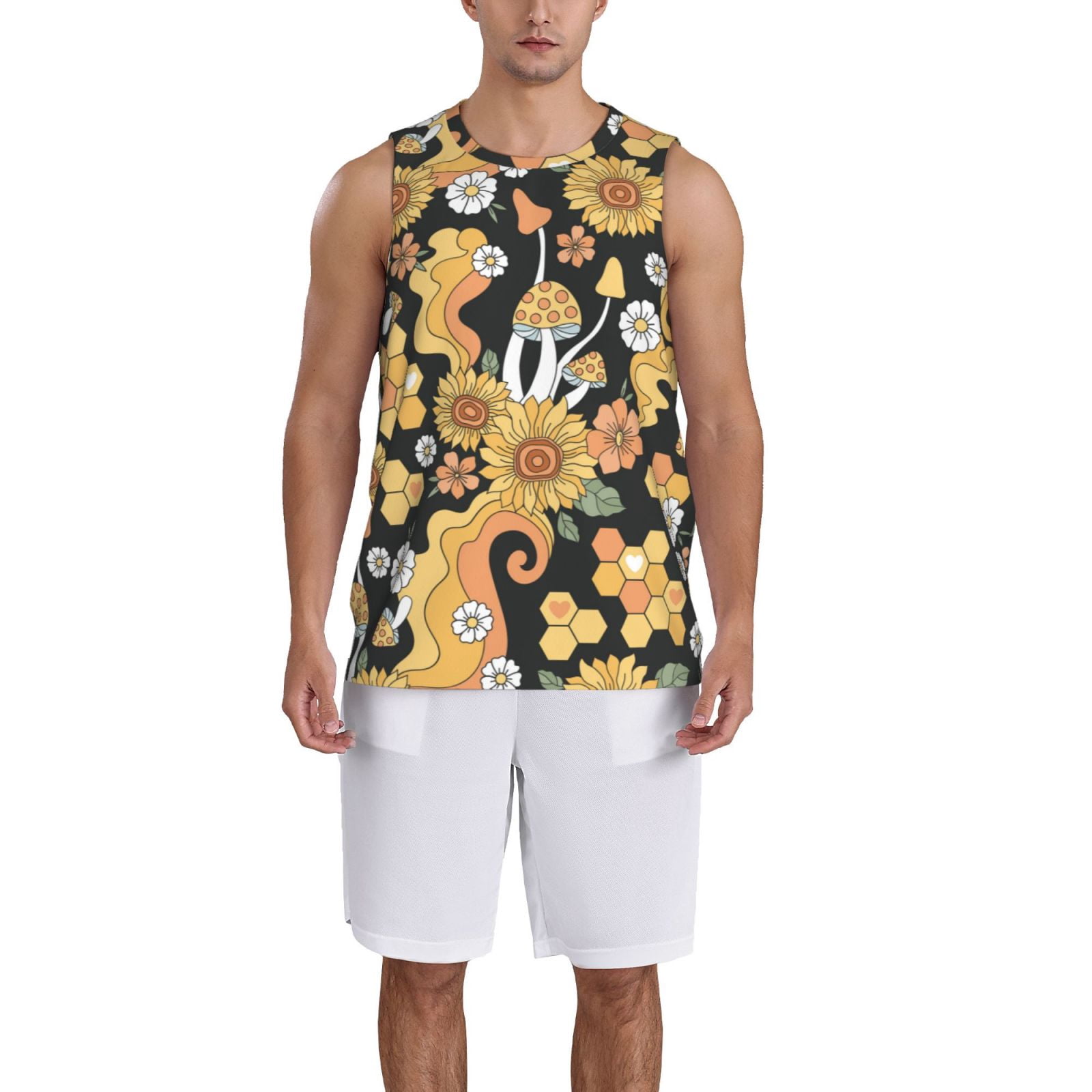 Zeuib Mushrooms Honeycomb Jersey Shirt for Men,Mesh Athletic Practice ...