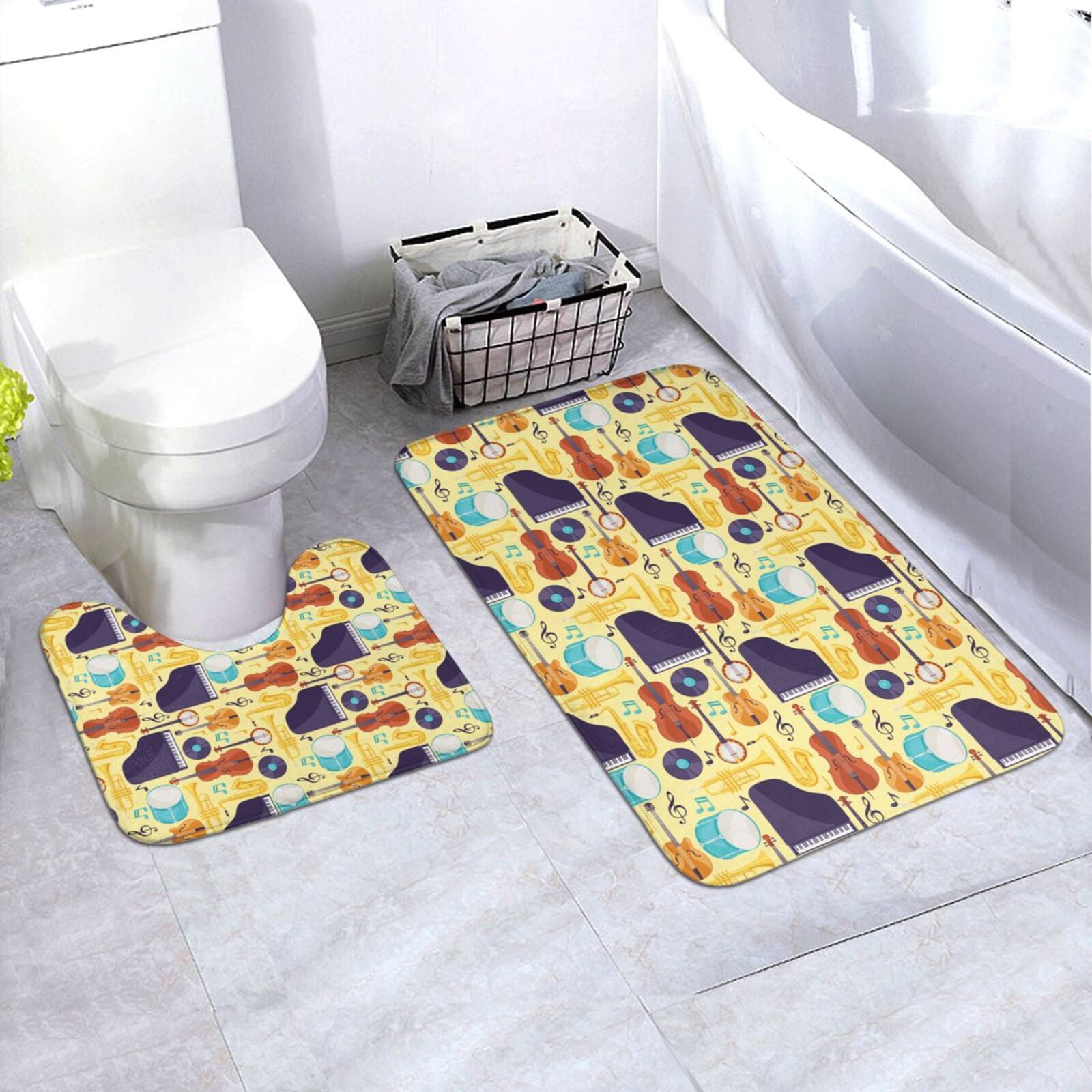 Zeuib Musical Instruments Water/Dust Absorbent bath rug set,Toilet Bath ...