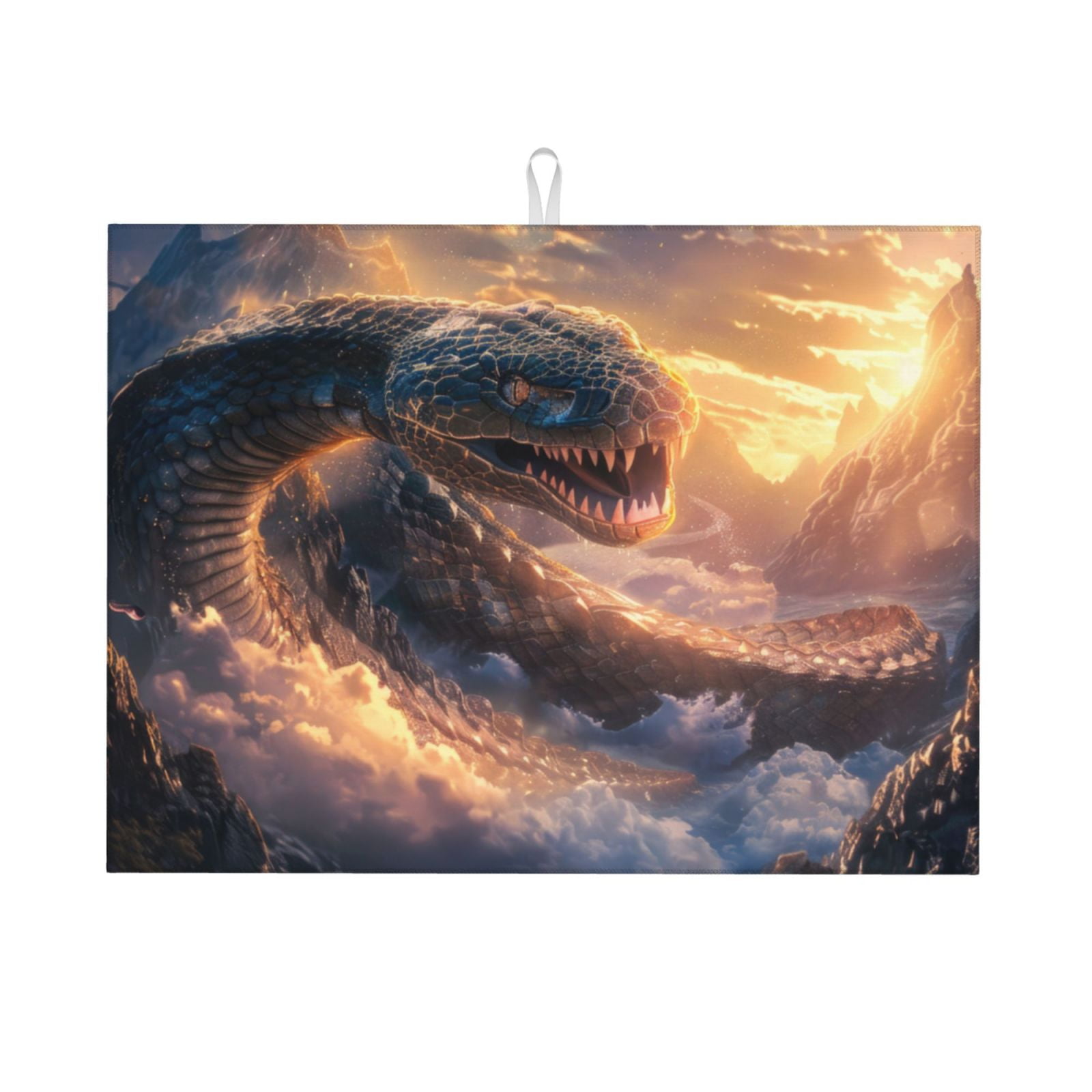 Zeuib Mythical Serpent Mountain Sunrise Dish Drainer Kitchen Counter ...
