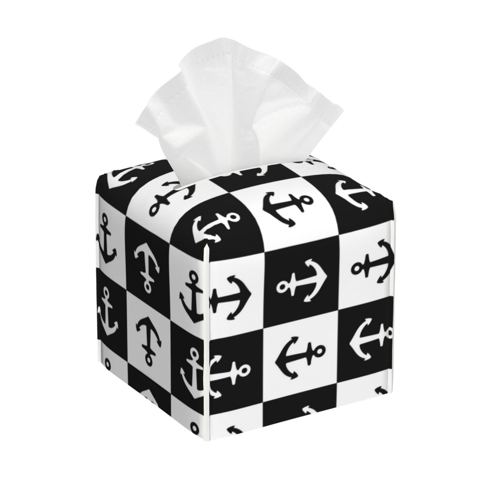 Zeuib Nautical Anchors1 Print Tissue Box Cover,PU Leather Tissue Holder ...