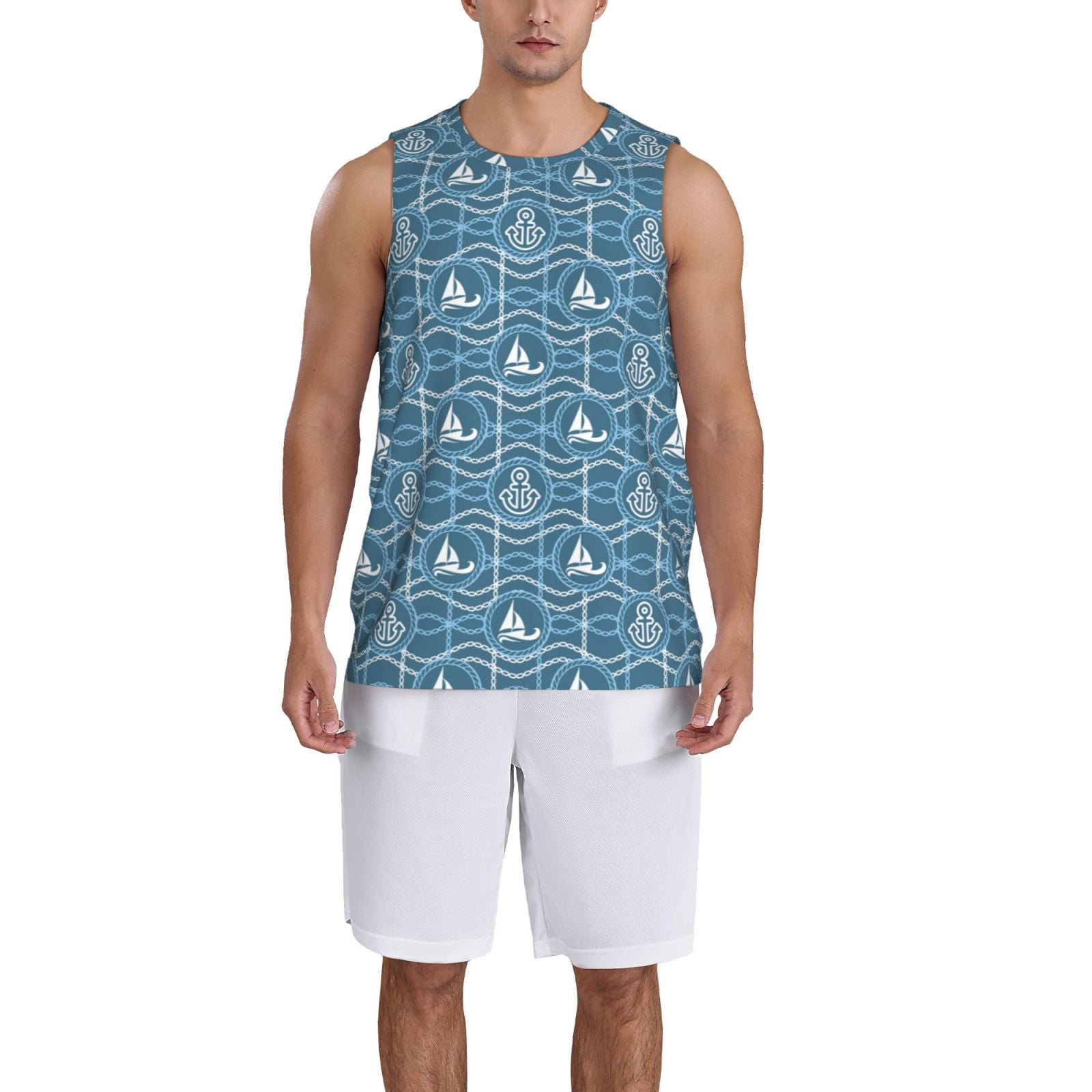 Zeuib Nautical Jersey Shirt for Men,Mesh Athletic Practice Sports ...