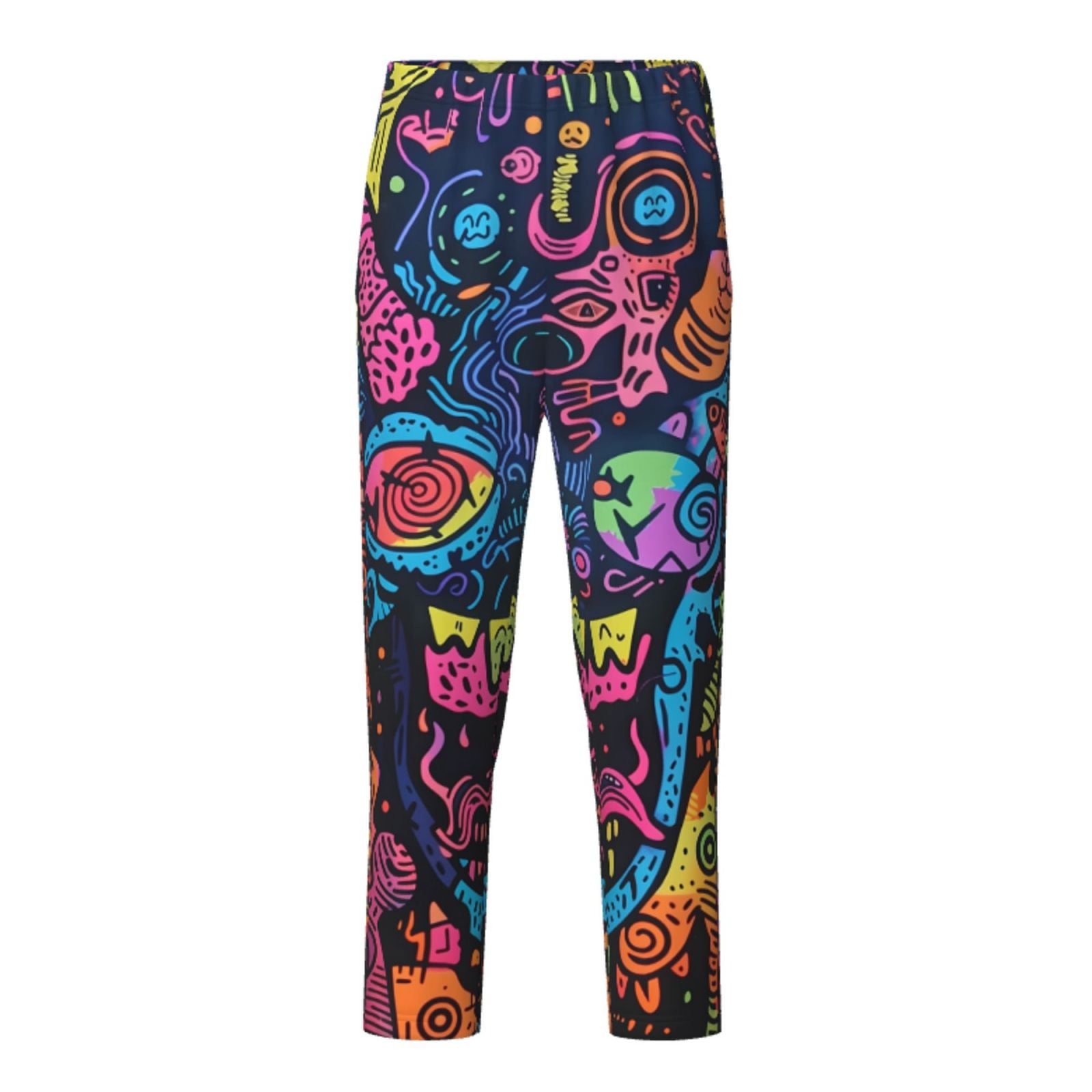 Zeuib Neon Graffiti Urban Art Print Pajama Pants for Girls Boys,PJ ...