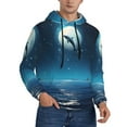 Zufioo Night Sky Moon Dolphin Design Fleece Comfortable Hoodie for Mens ...