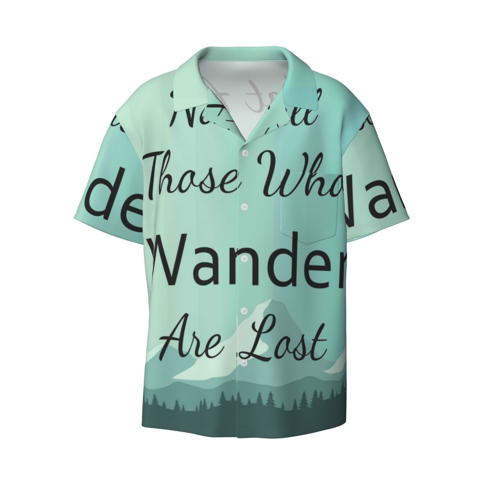 Zeuib Not All Those Who Wander Are Lost1 Men's Short Sleeve Button-Down Shirt: Classic ...