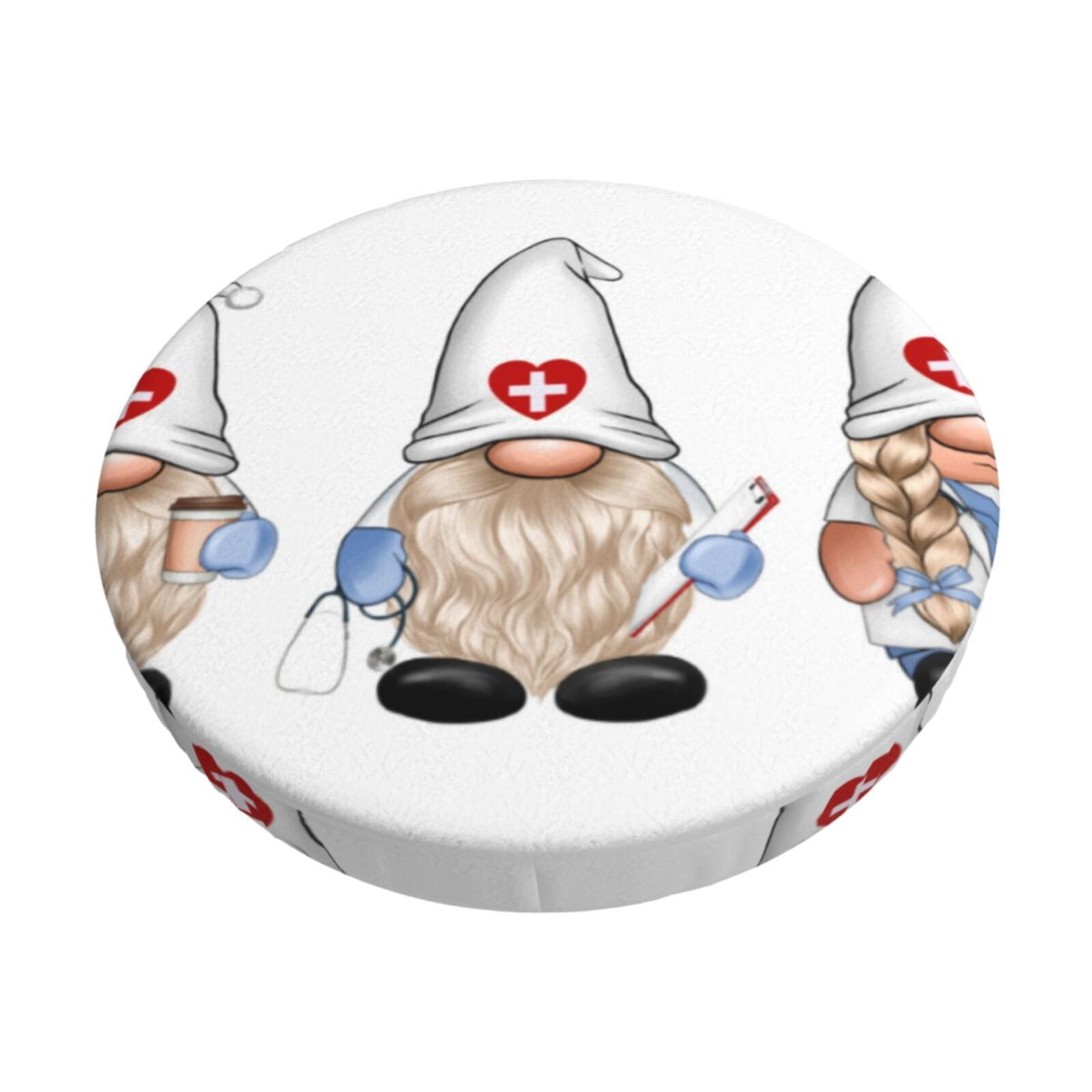 Zeuib Nurse doctor gnome Print Velvet Round Stool Cover - Soft, Anti ...