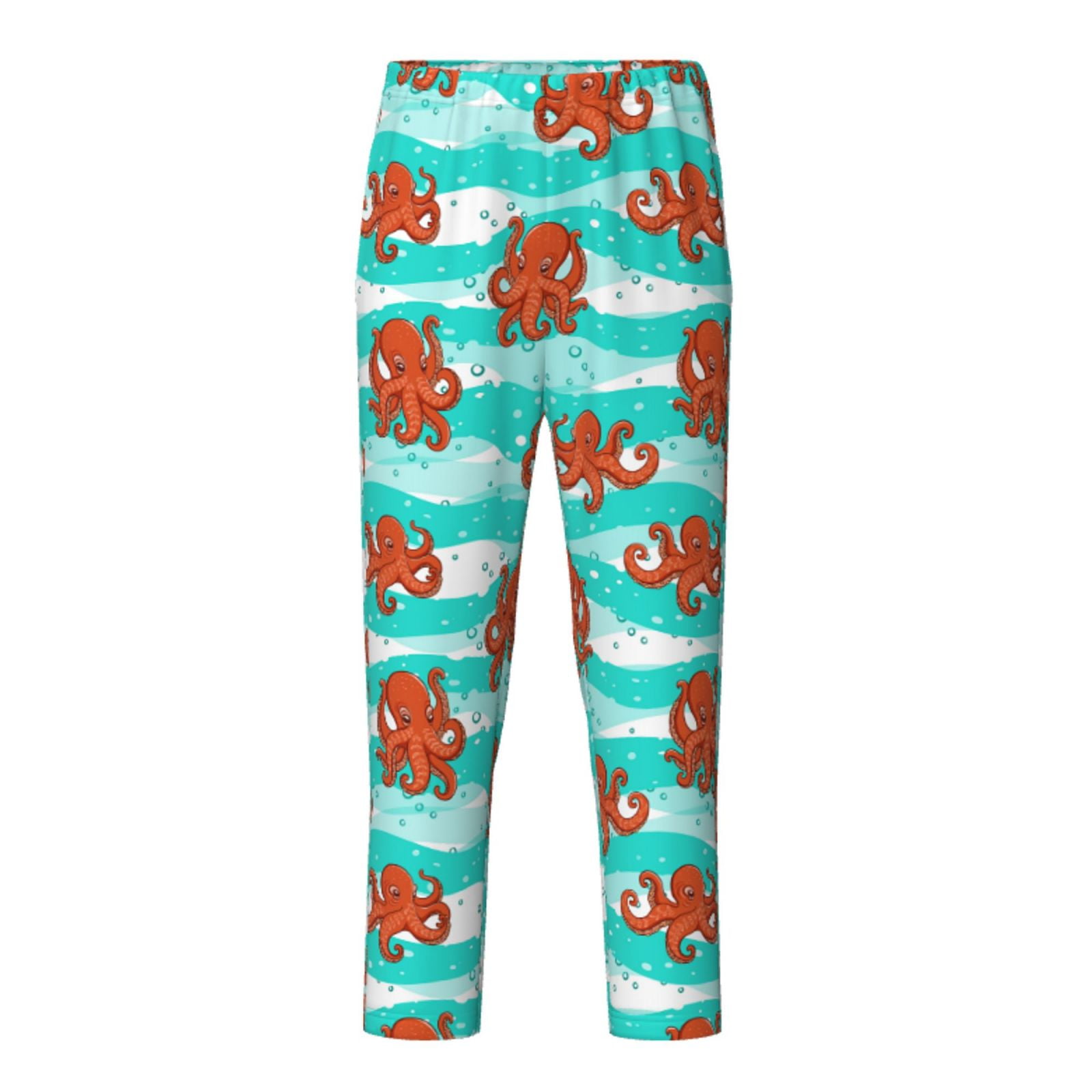 Zeuib Octopuses Print Pajama Pants for Girls Boys,PJ Bottoms for Kids ...