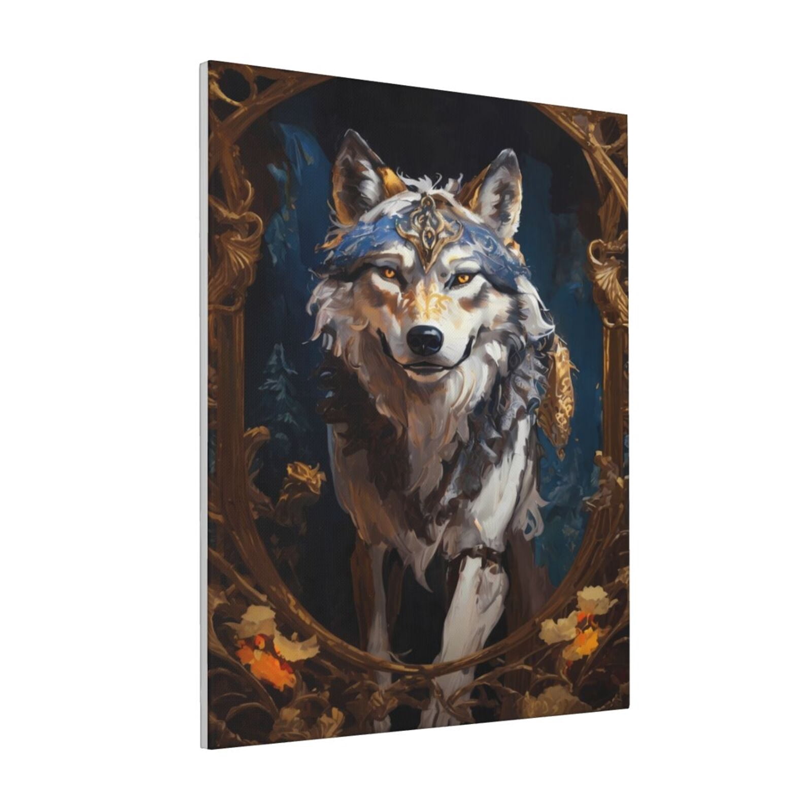 Zeuib Oil Painting Tribal Wolf Print Farmhouse Canvas Wall Art For ...