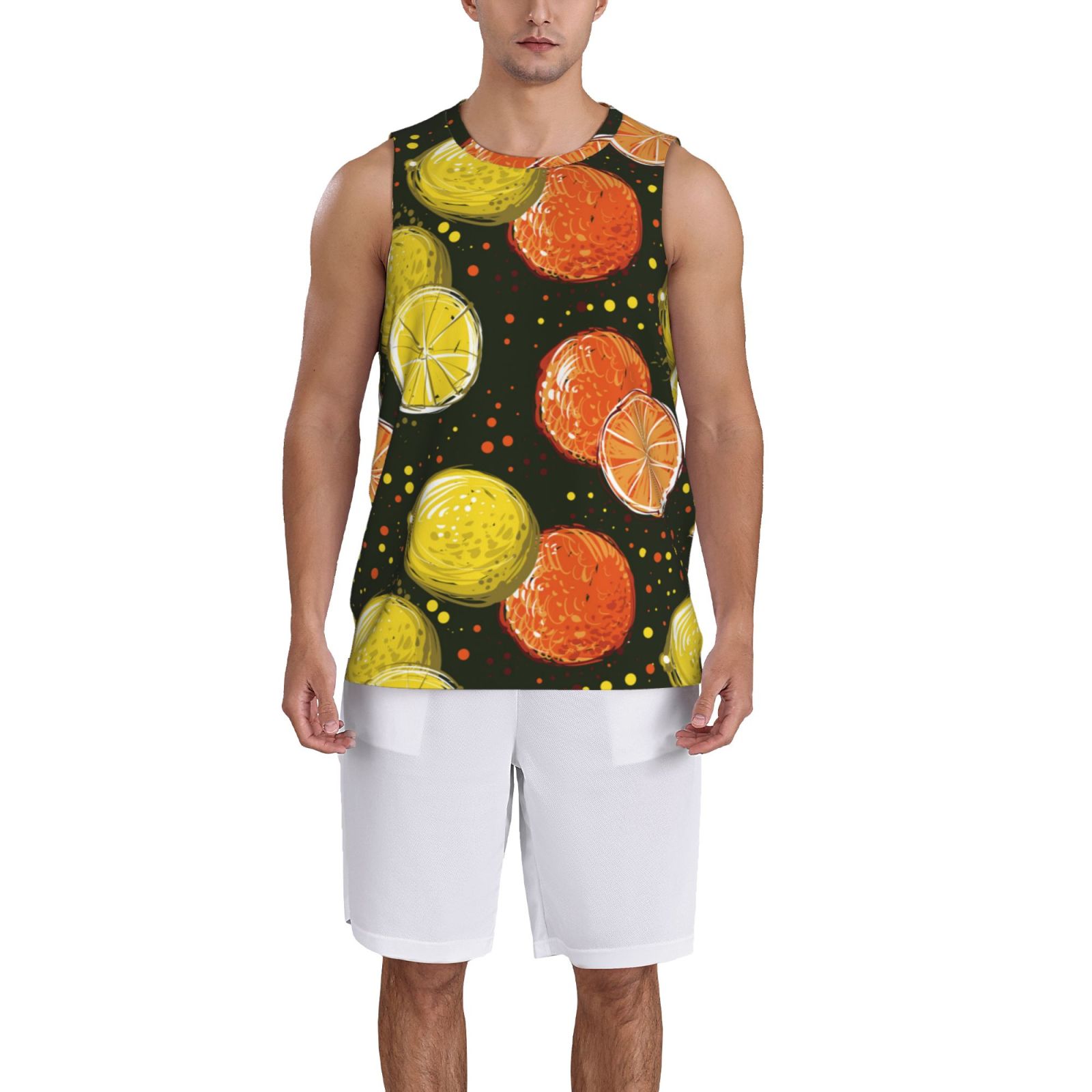 Zeuib Orange Lemon Jersey Shirt for Men,Mesh Athletic Practice Sports ...