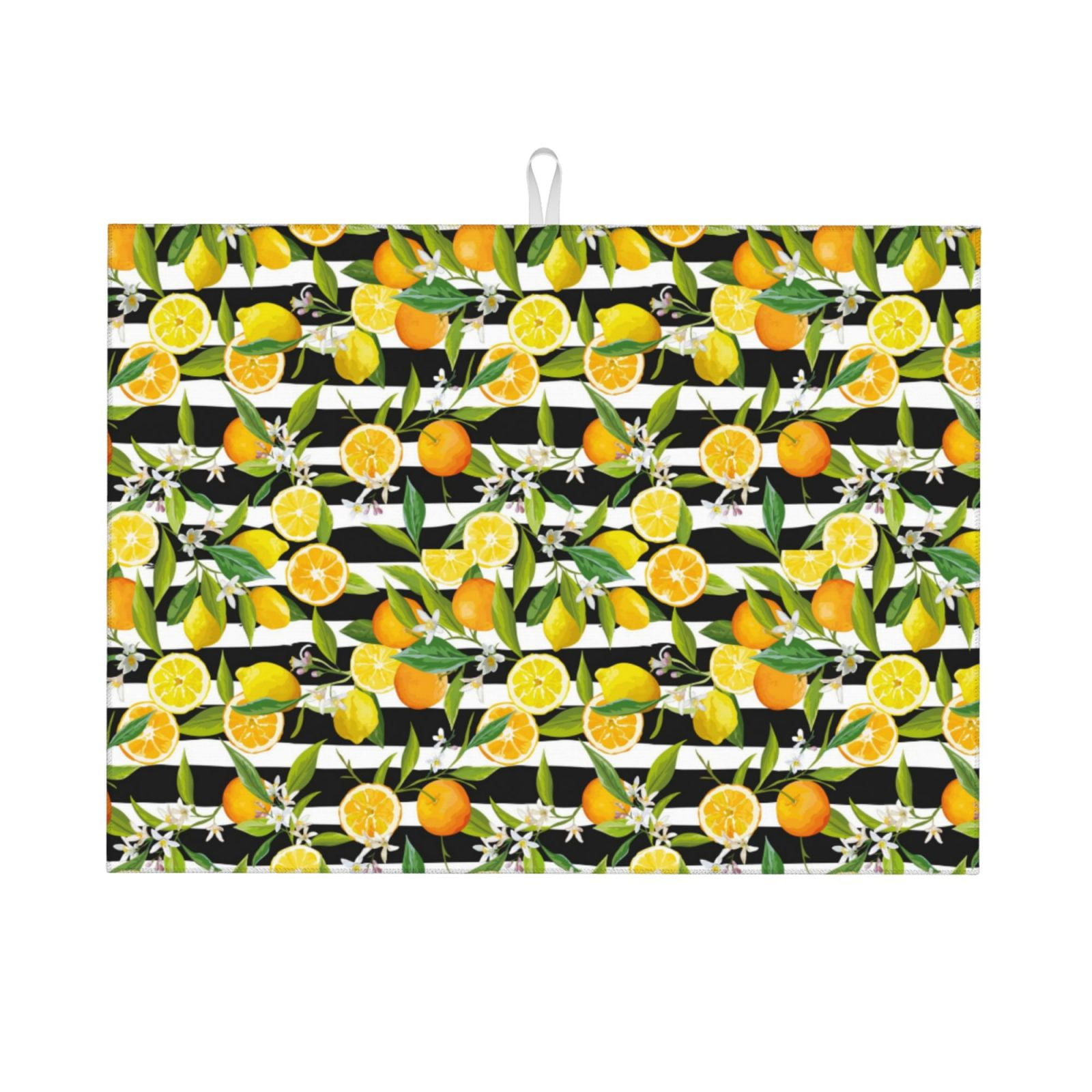 Zeuib Orange and Lemon Dish Drainer Kitchen Counter, Kitchen Drying Mat ...