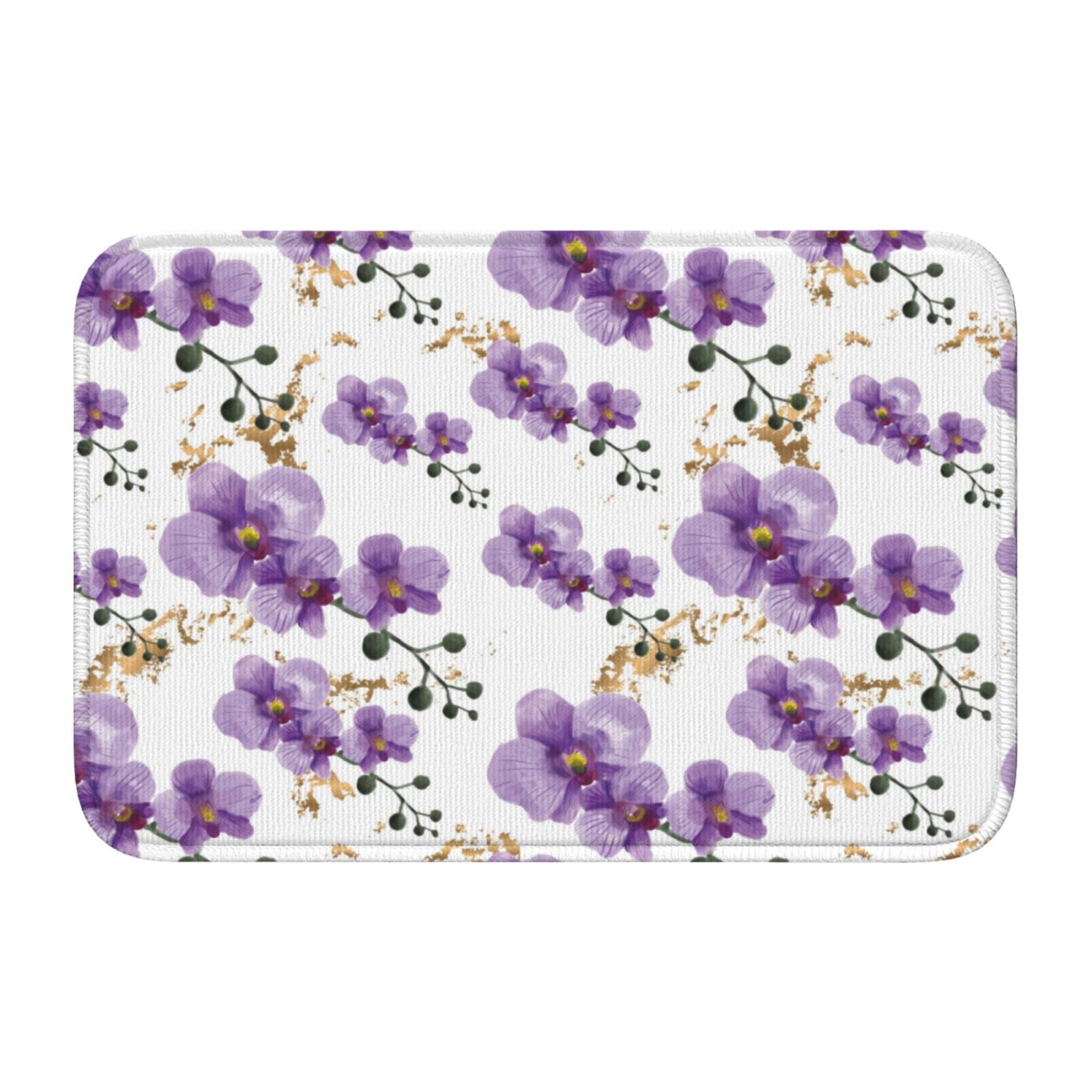 Zeuib Orchids Flowers Anti-Slip Polyester Floor Mat - Durable, Non ...