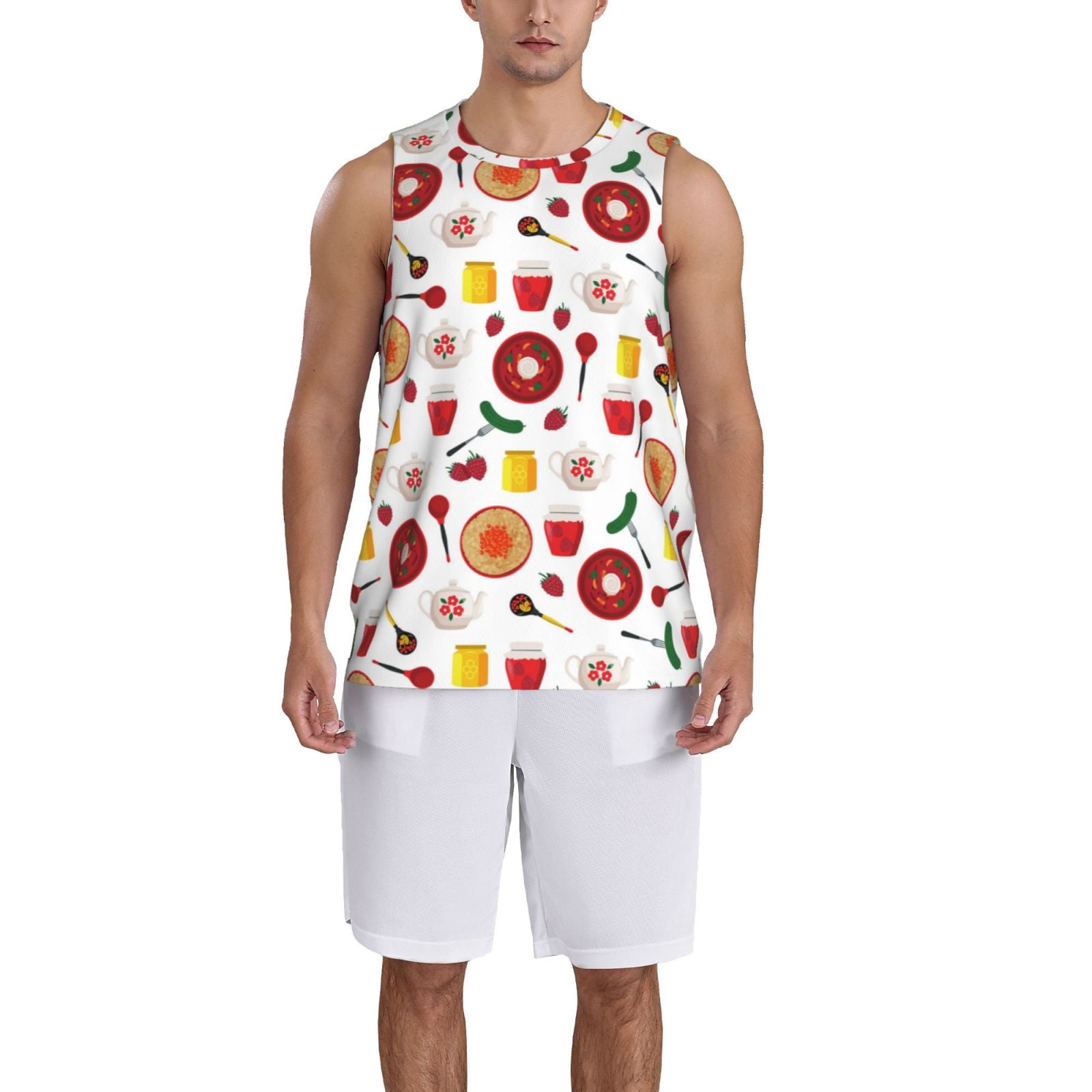 Zeuib Oriental Cuisine Jersey Shirt for Men,Mesh Athletic Practice Sports Shirts,Lightweight Rec ...