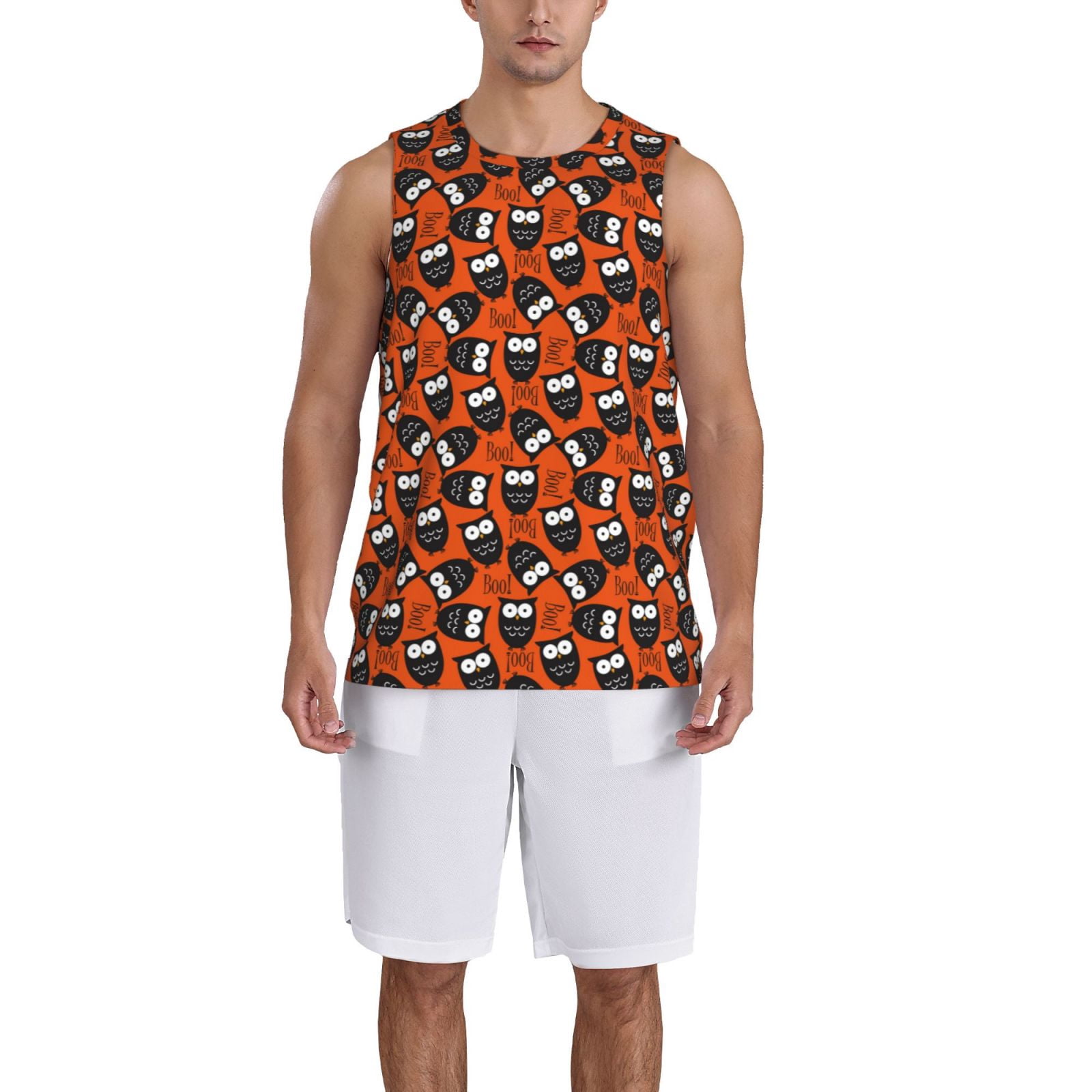 Zeuib Owls And Boo Jersey Shirt for Men,Mesh Athletic Practice Sports ...