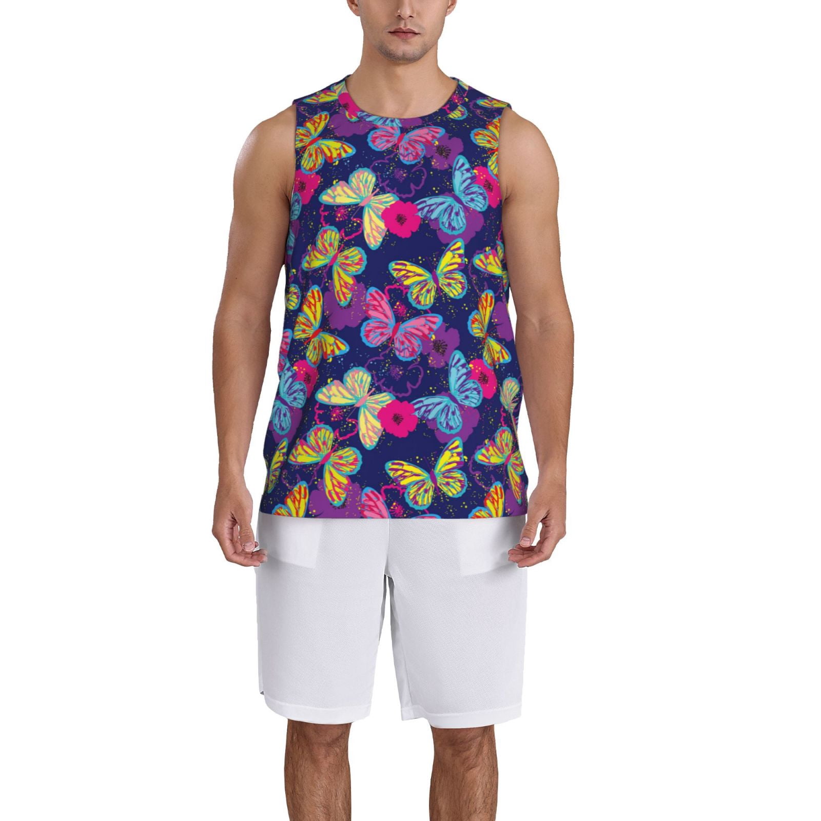 Zeuib Paint Butterflies Jersey Shirt for Men,Mesh Athletic Practice ...