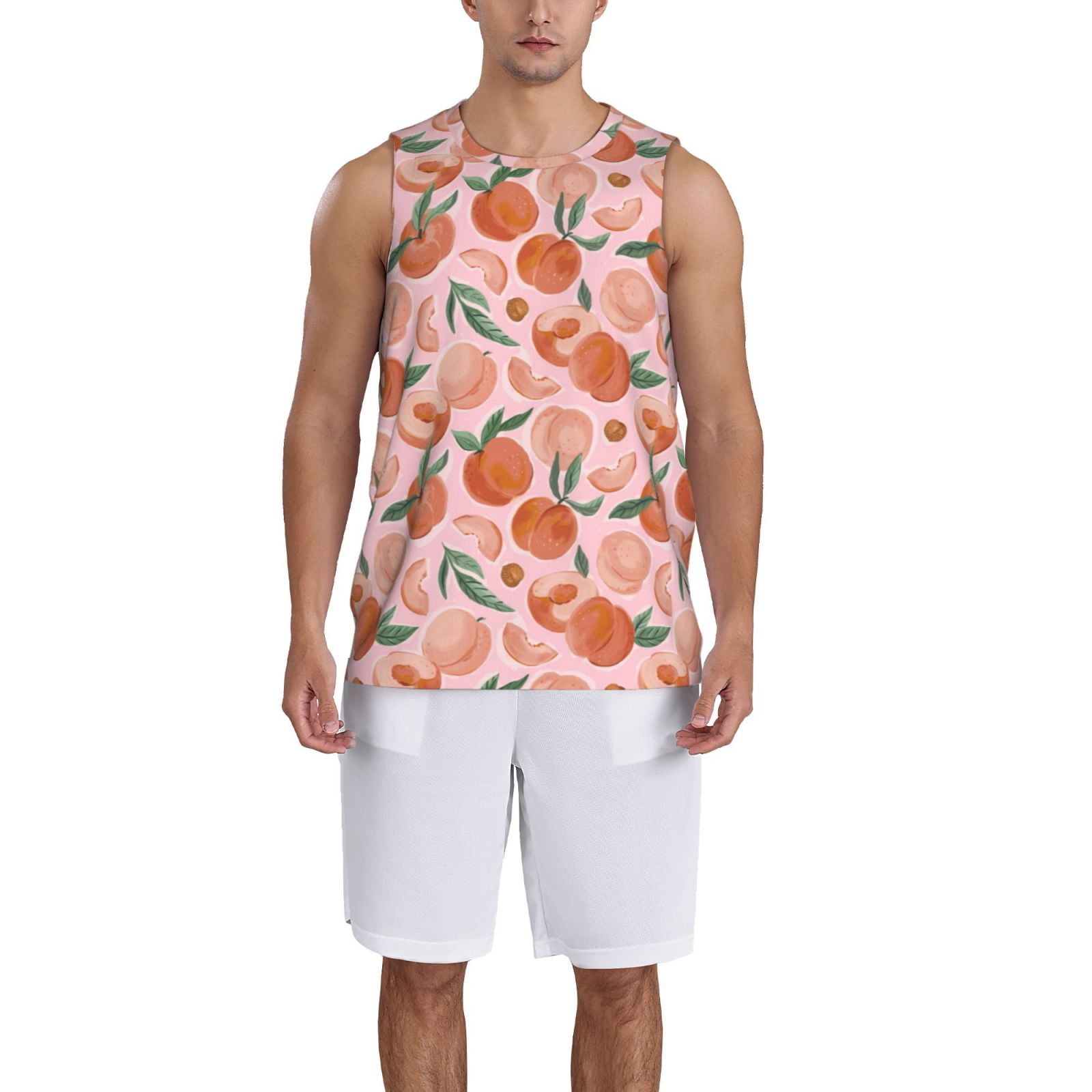 Zeuib Painting Peach Jersey Shirt for Men,Mesh Athletic Practice Sports ...