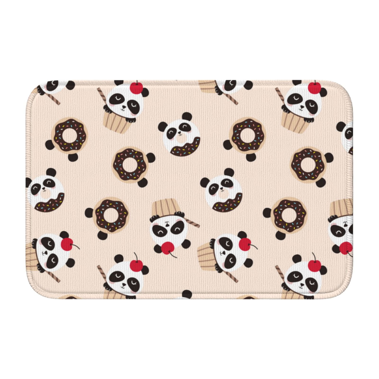 Zeuib Panda Ice Creams Donuts Anti-Slip Polyester Floor Mat - Durable ...
