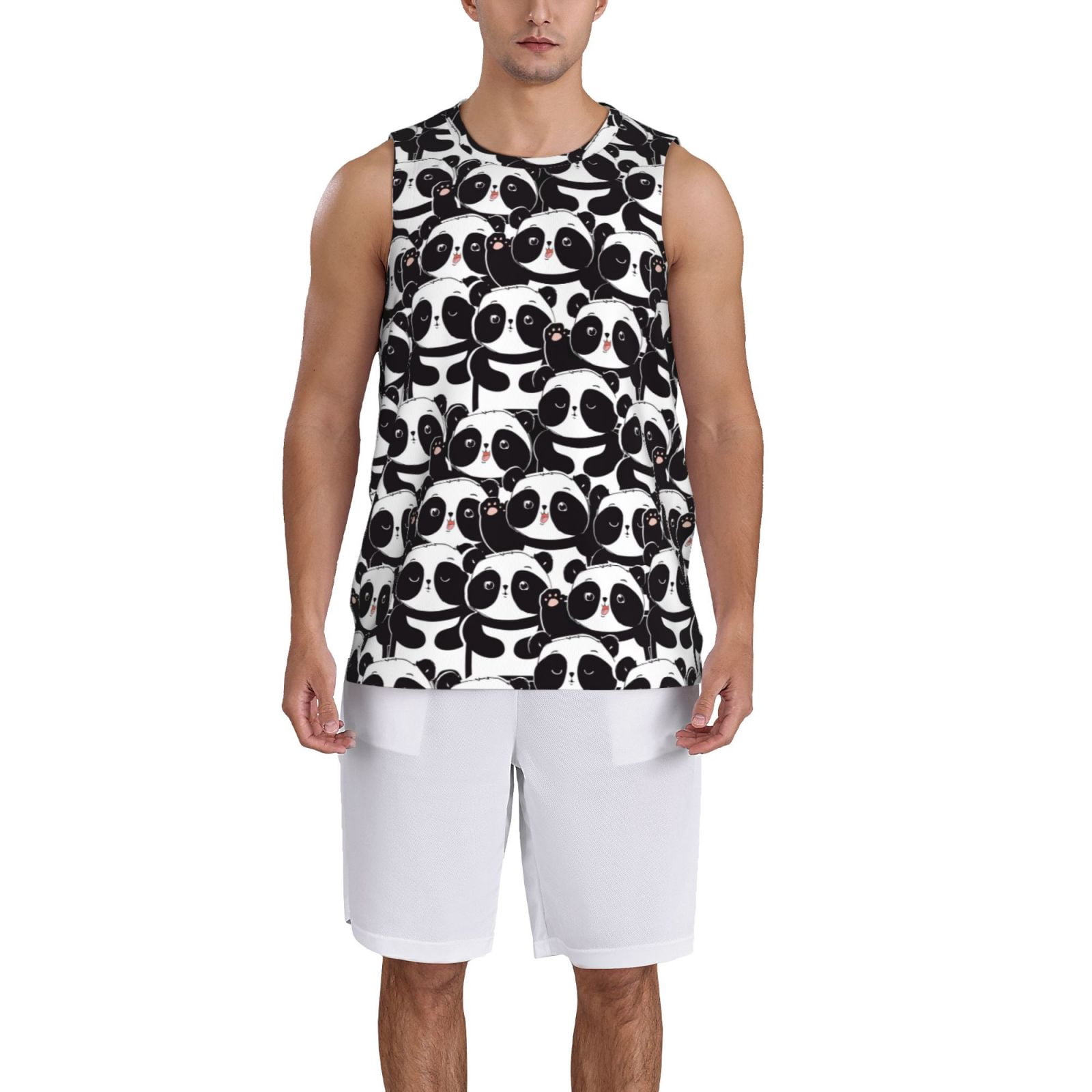 Zeuib Panda Jersey Shirt for Men,Mesh Athletic Practice Sports Shirts ...