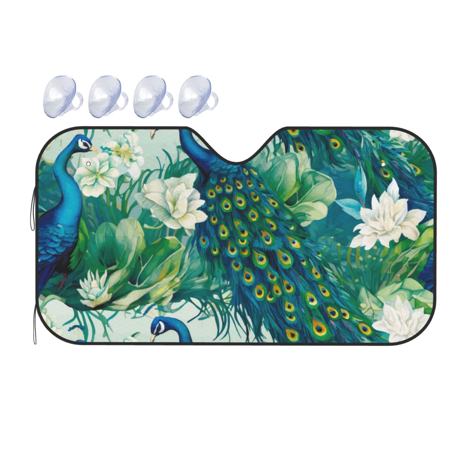 Zeuib Peacock And Flowers Premium Car Sunshade: Superior Sun Protection ...