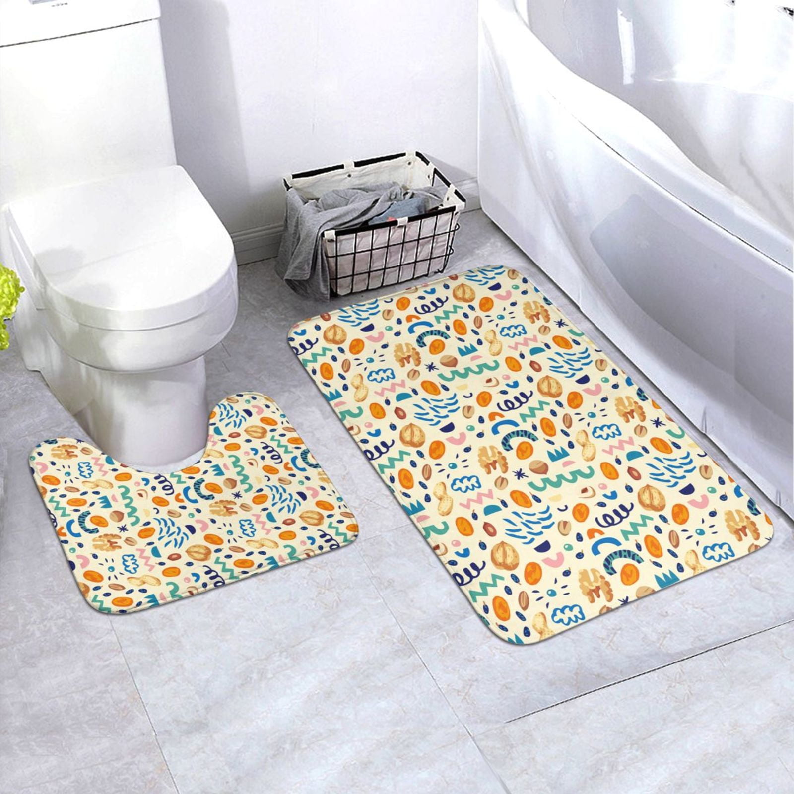 Zeuib Peanuts 8 Water/Dust Absorbent bath rug set,Toilet Bath Mat U ...