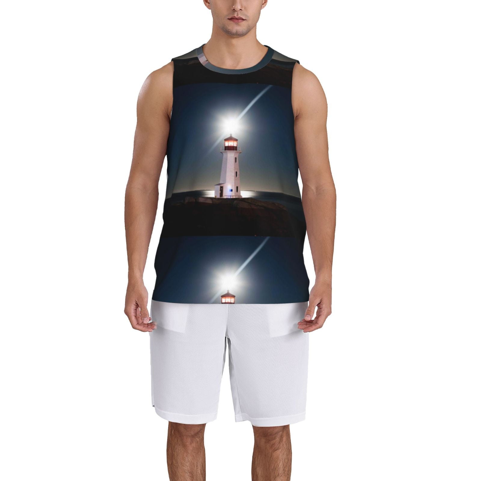 Zeuib Peggy's Cove Lighthouse Jersey Shirt for Men,Mesh Athletic ...