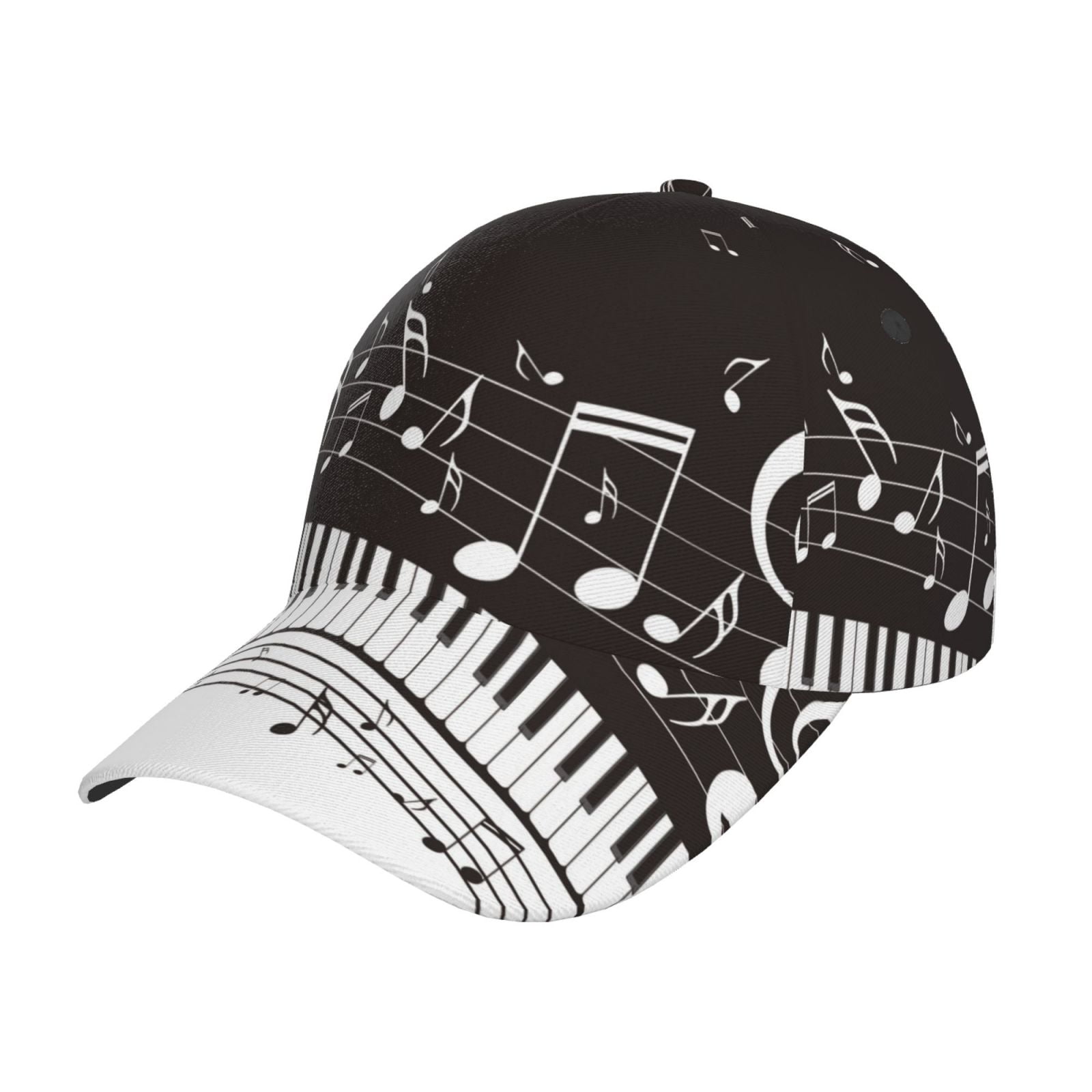 Zeuib Piano Keys With Musical Notes Baseball Cap Adjustable Size for ...