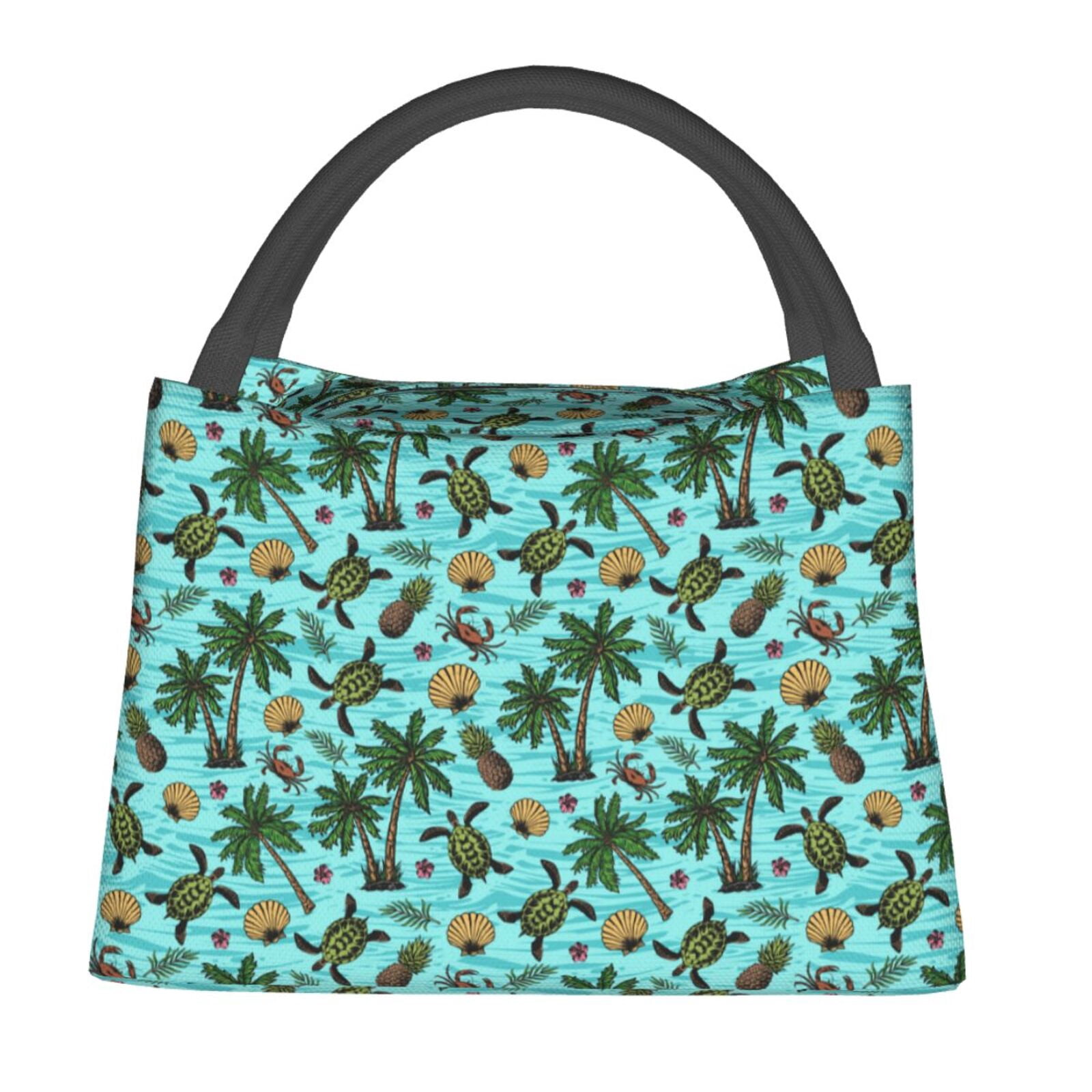 Zeuib Pineapple Sea Turtle Lunch Bag,Collapsible Cooler Bag Insulated ...