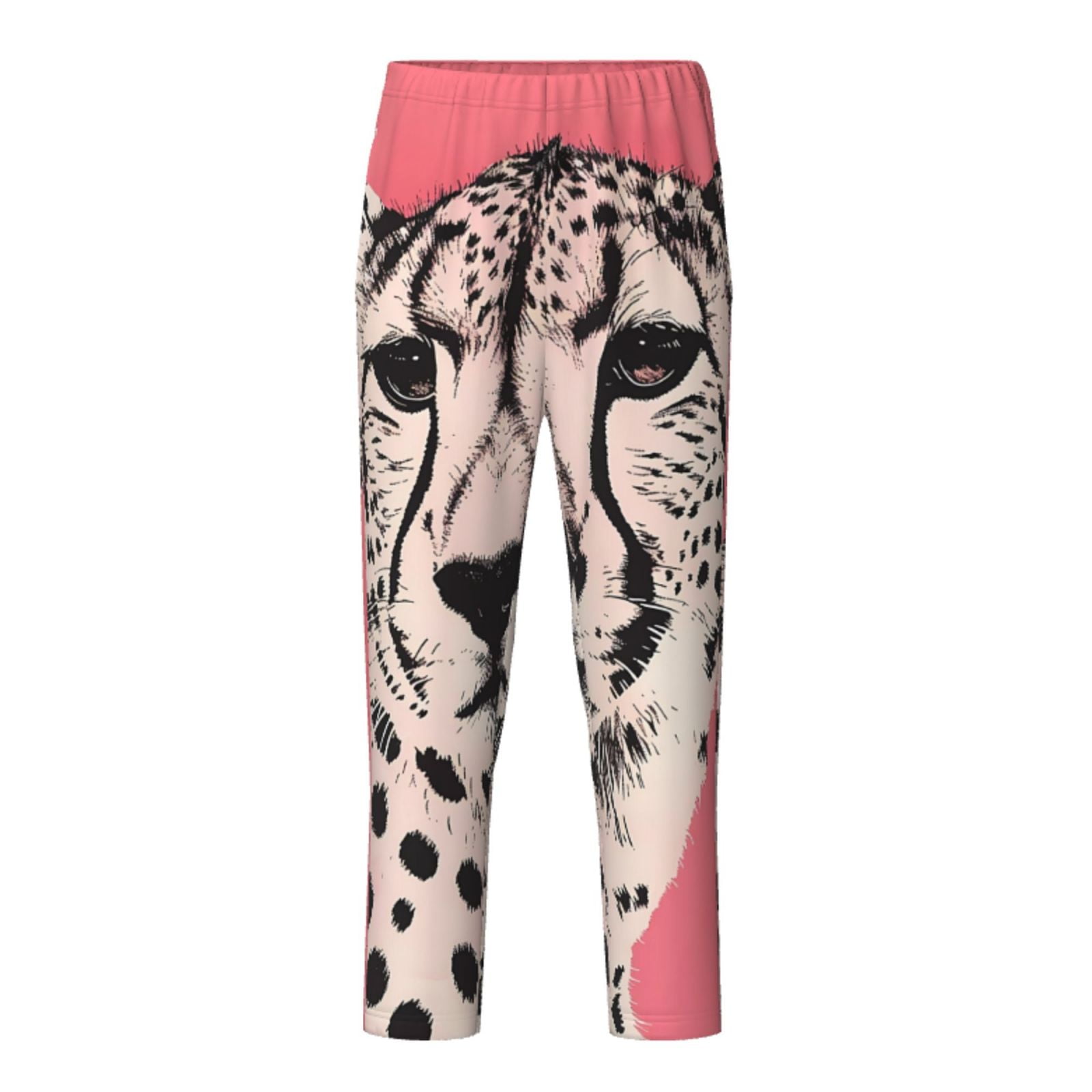 Zeuib Pink Cheetah Art Print Pajama Pants for Girls Boys,PJ Bottoms for ...