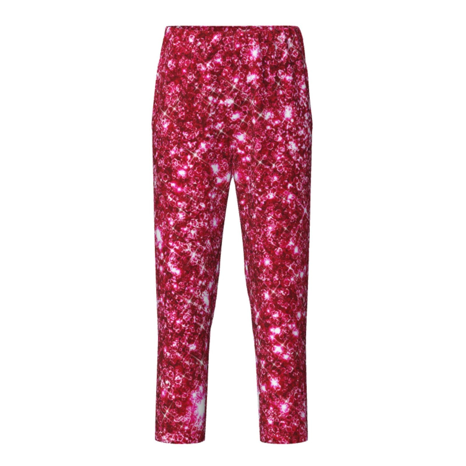 Zeuib Pink Glitter Print Pajama Pants for Girls Boys,PJ Bottoms for ...