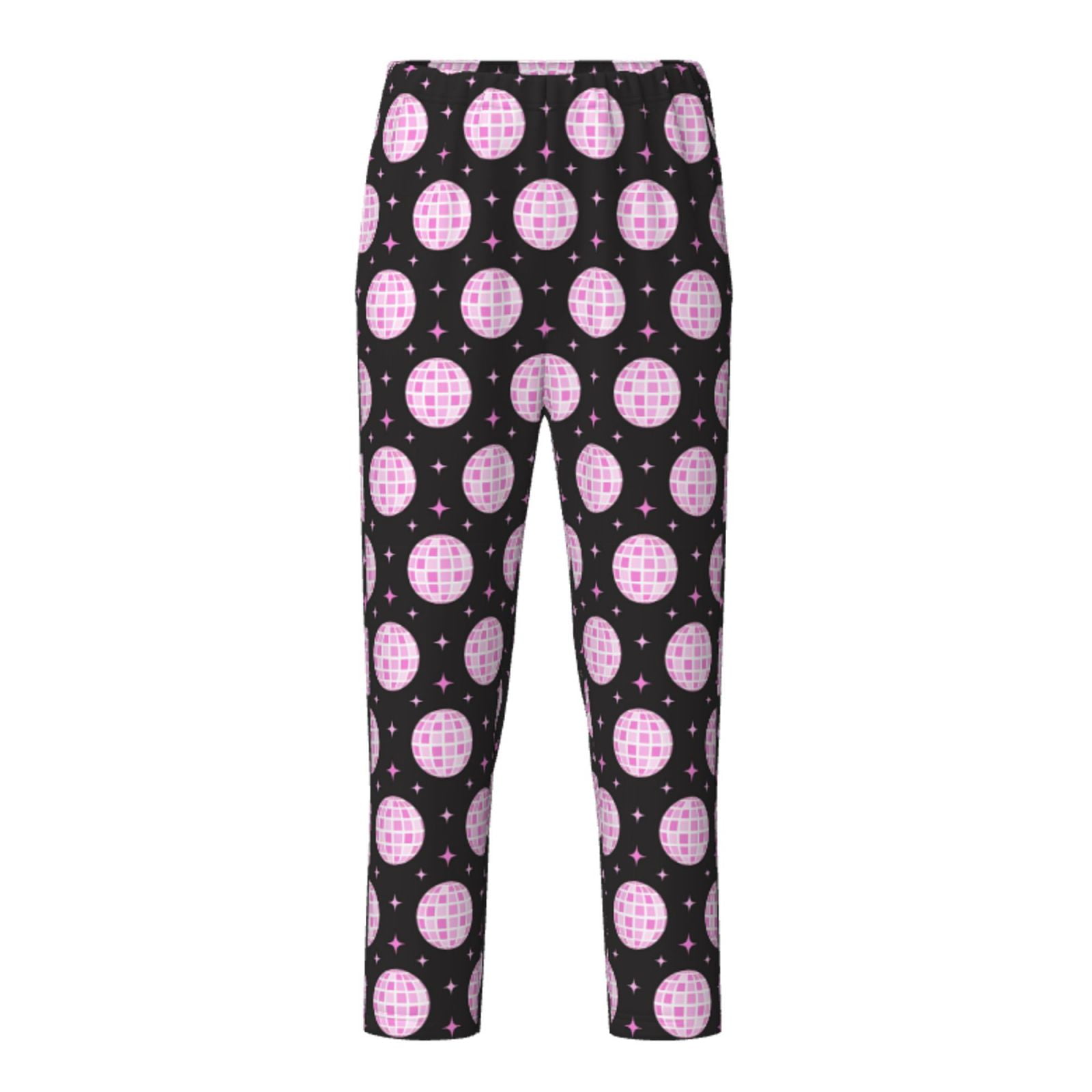 Zeuib Pink Groovy Disco Ball Print Pajama Pants for Girls Boys,PJ ...