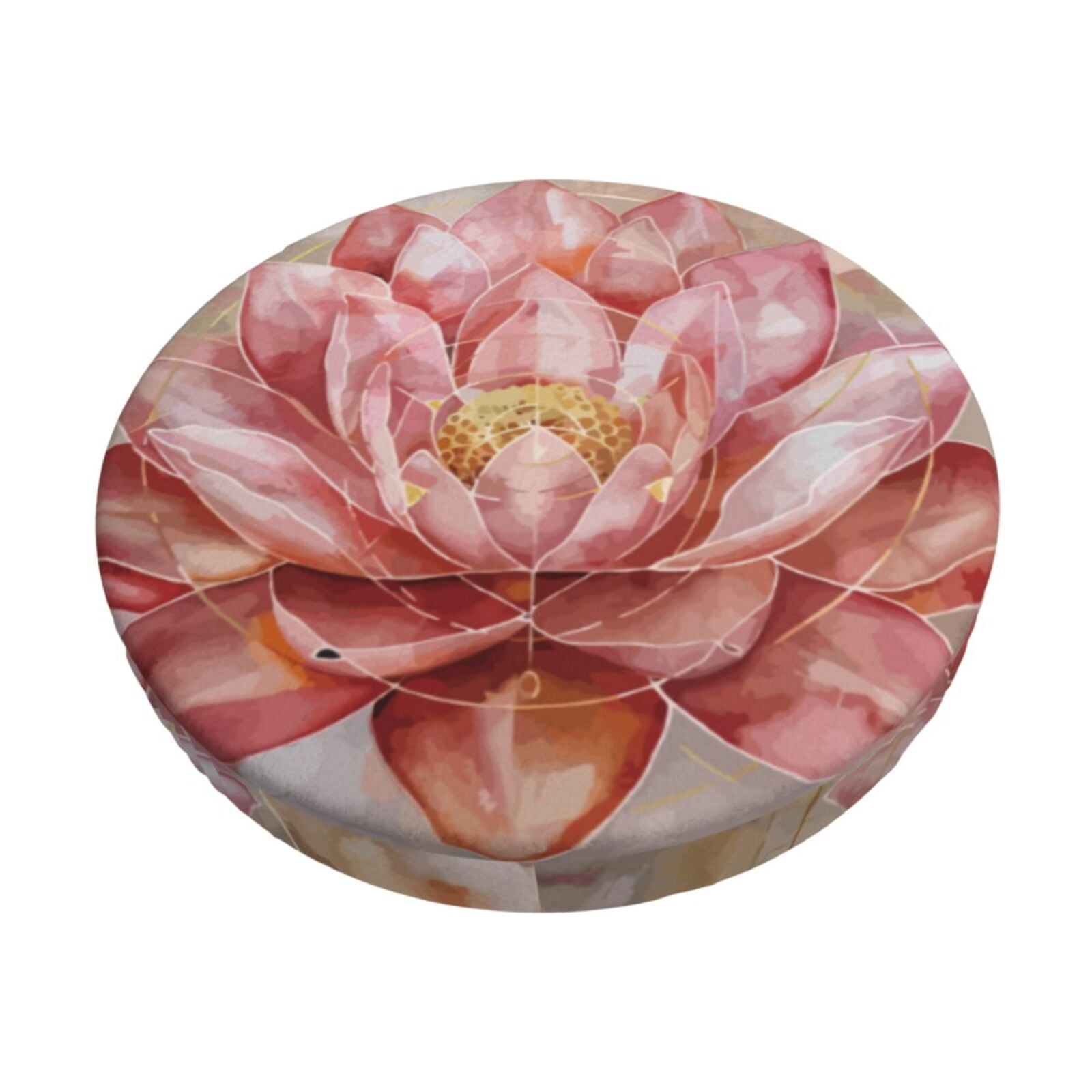Zeuib Pink Lotus Velvet Round Stool Cover,Stool Covers Round,Bar Stool ...
