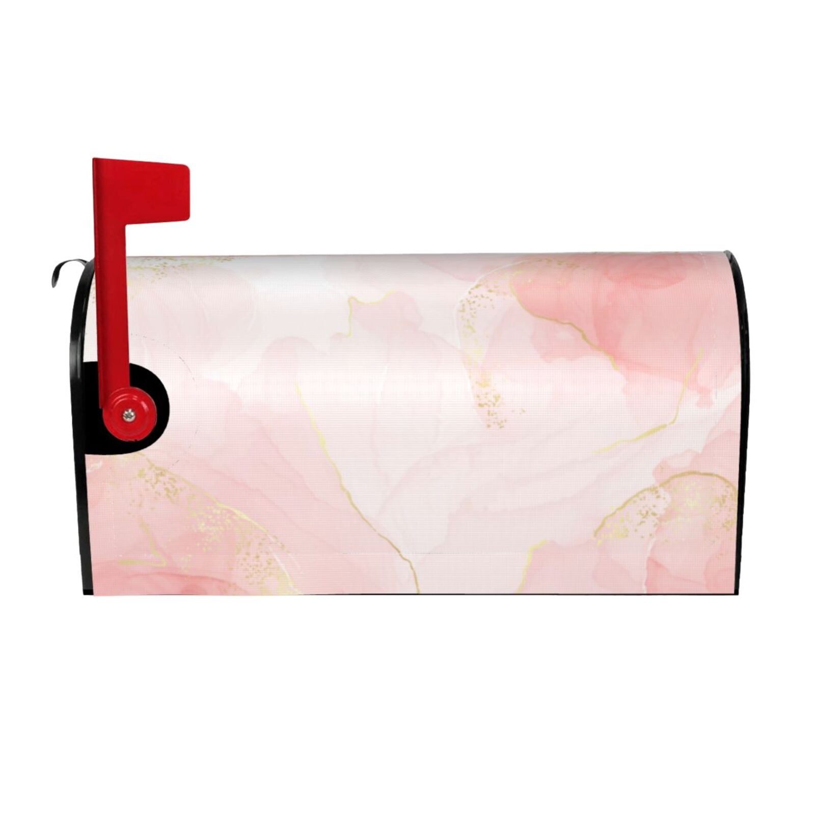 Zeuib Pink Marble Print Mailbox Covers Magnetic ,Post Letter Box Cover ...