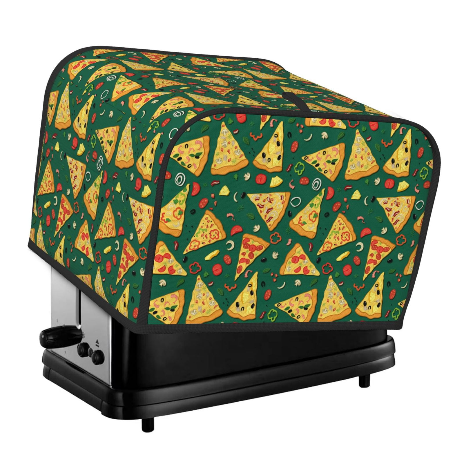 Zeuib Pizza Printed 4 slice Toaster Cover, Polyester Fabric Quilted ...