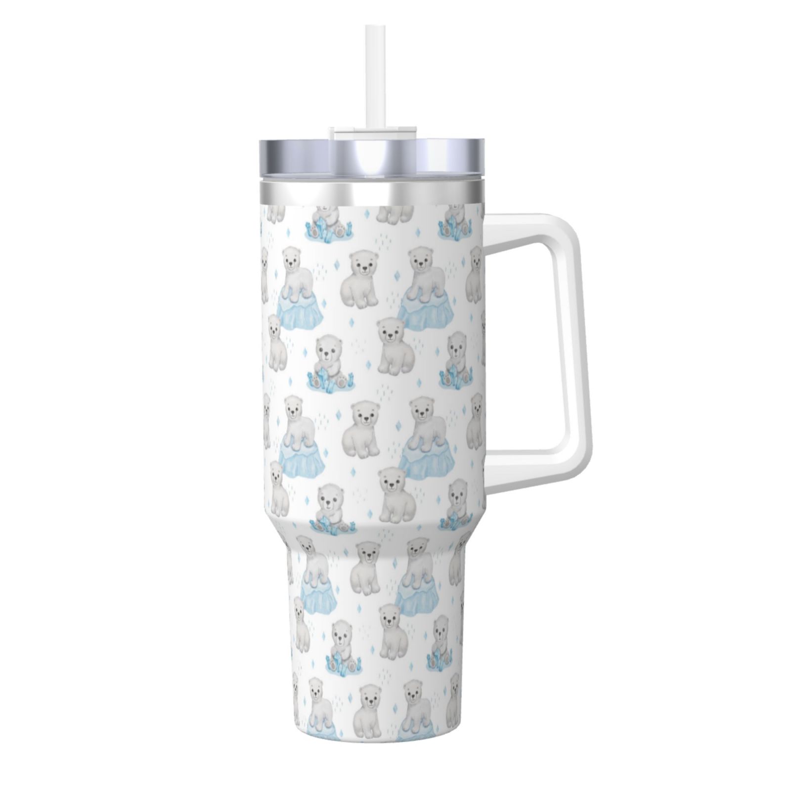 Zeuib Playful Polar Bear Pals Printed Insulated Stainless Steel Hot ...