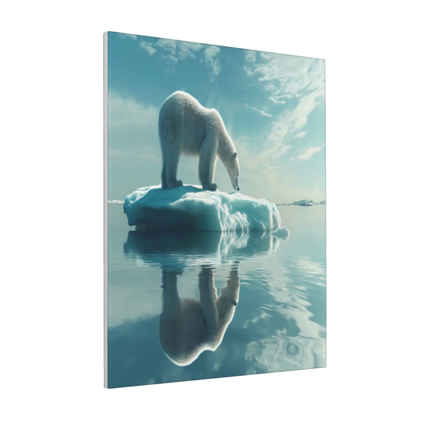 Zeuib Polar Bear On Iceberg Print Farmhouse Canvas Wall Art For Bedroom ...