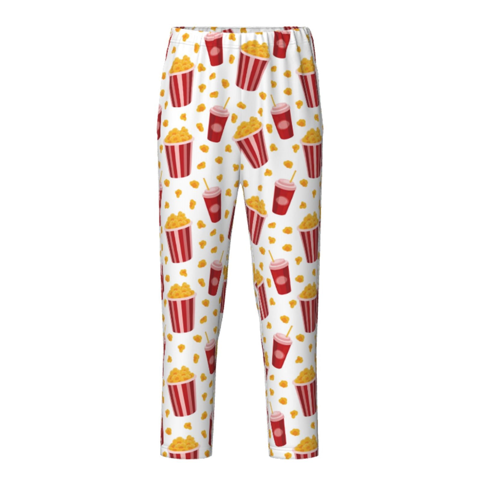 Zeuib Popcorn Print Pajama Pants for Girls Boys,PJ Bottoms for Kids ...
