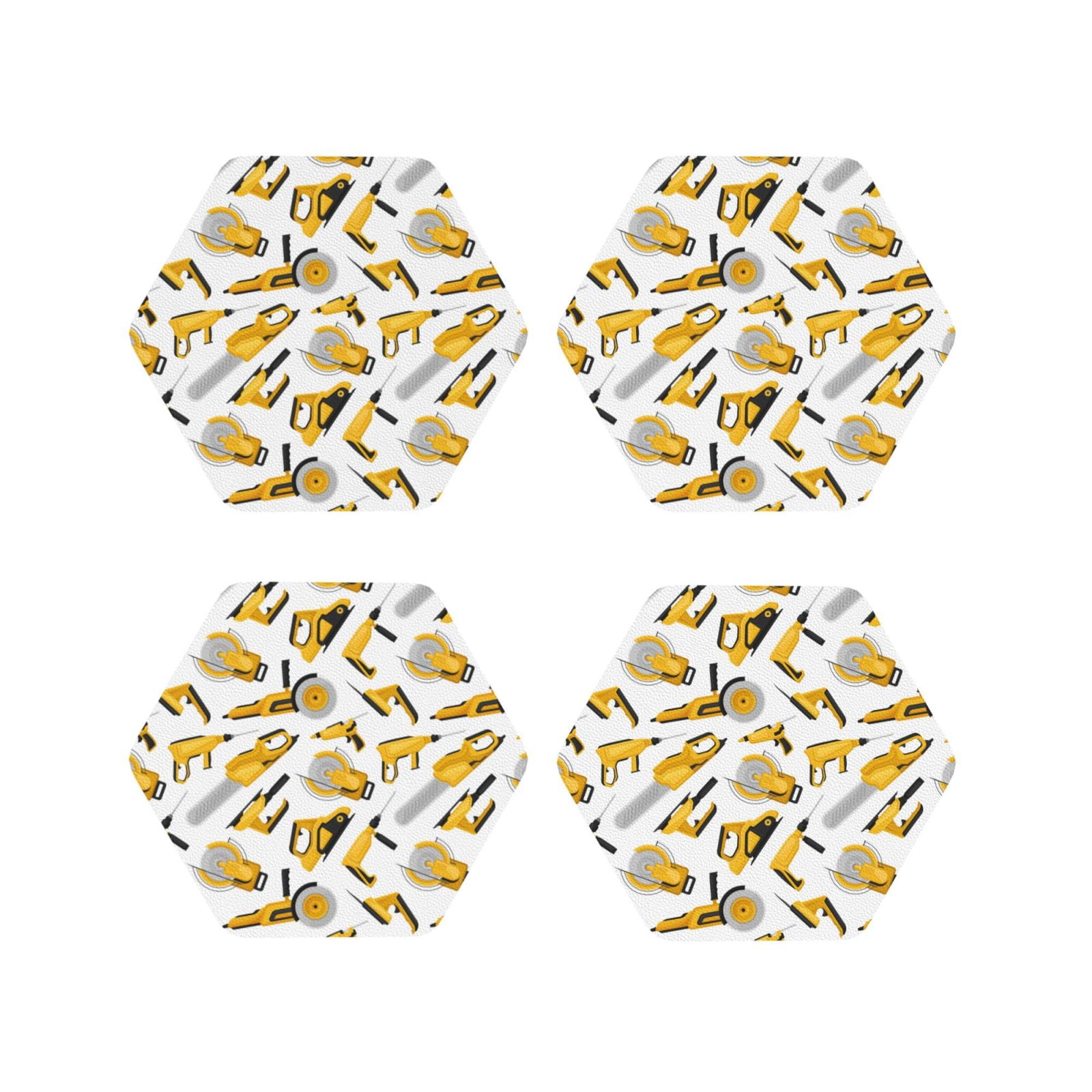 Zeuib Power Tools Print Set of 4 Coasters for Drinks, Glass & Cups ...