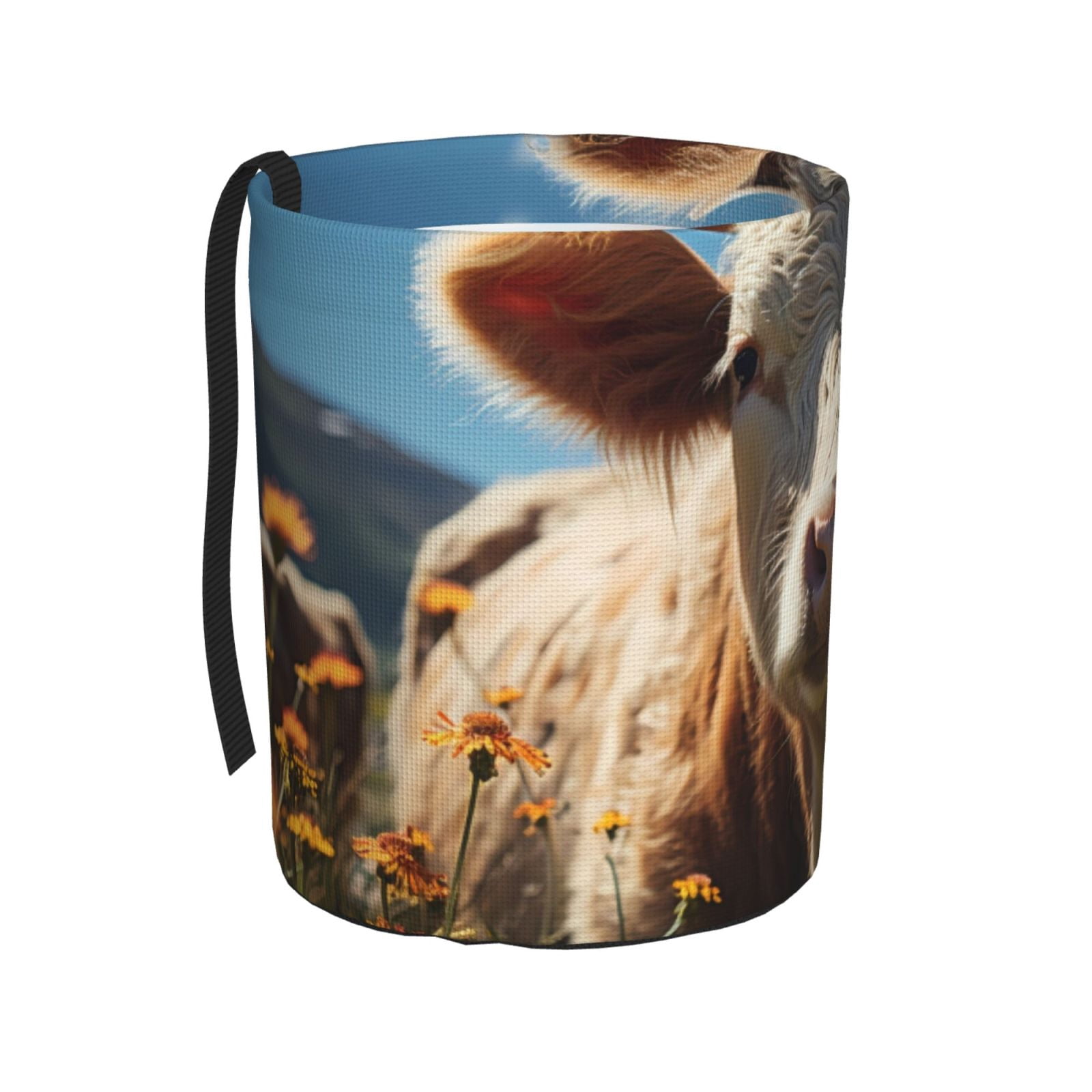 Zeuib Prairie Flower Cow Print Car Trash Can, Seat Back Hanging Garbage ...