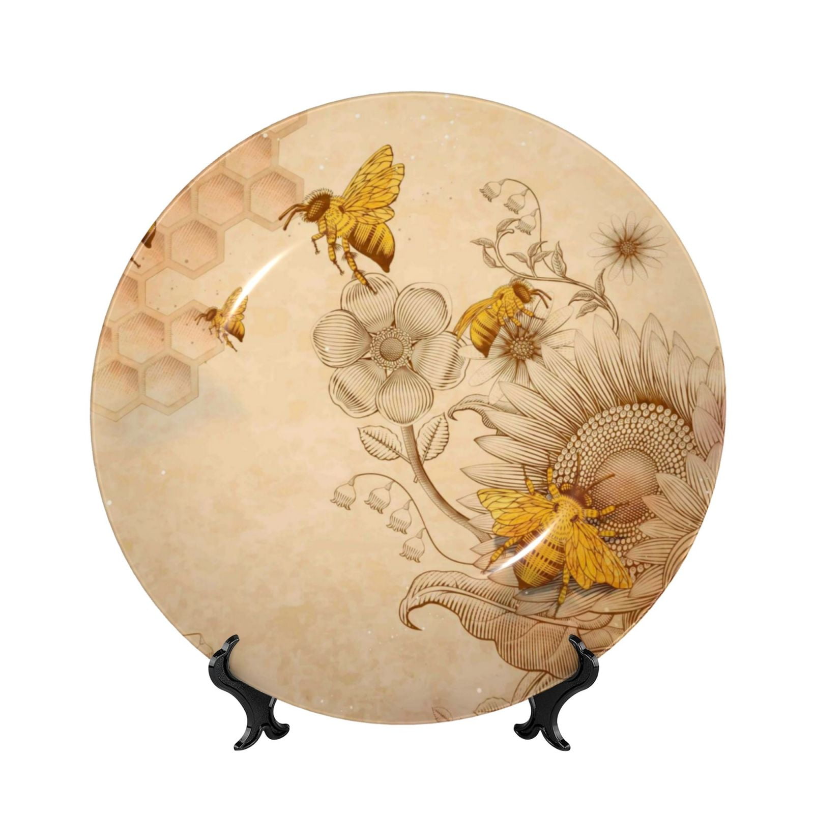 Zeuib Print Decorative Plate for Display, Bone China Decorative Plate ...