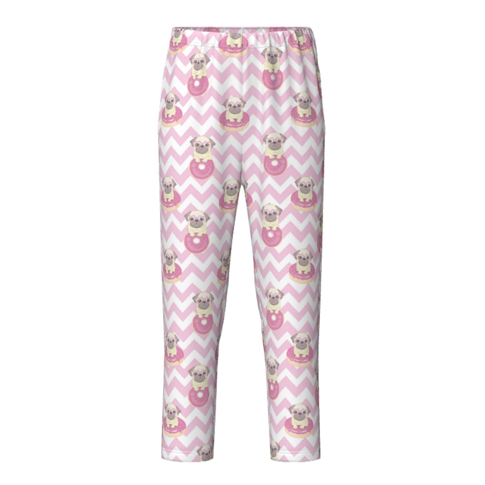 Zeuib Pug And Donut Print Pajama Pants for Girls Boys,PJ Bottoms for ...