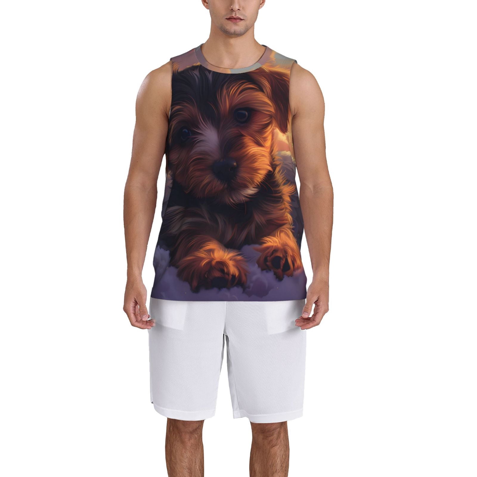 Zeuib Puppy Lying On A Cloud Jersey Shirt for Men,Mesh Athletic ...