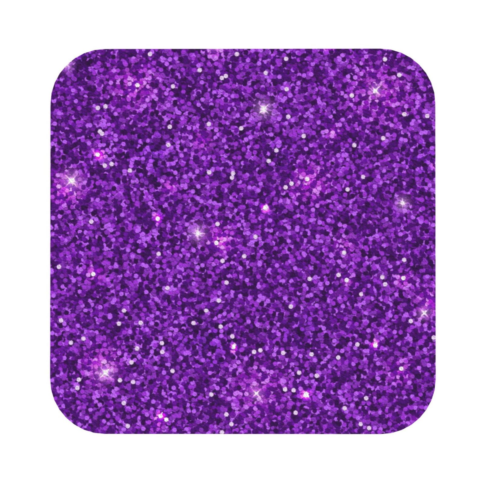 Zeuib Purple Glitter Print Set of 6 Coasters for Drinks, Glass & Cups ...