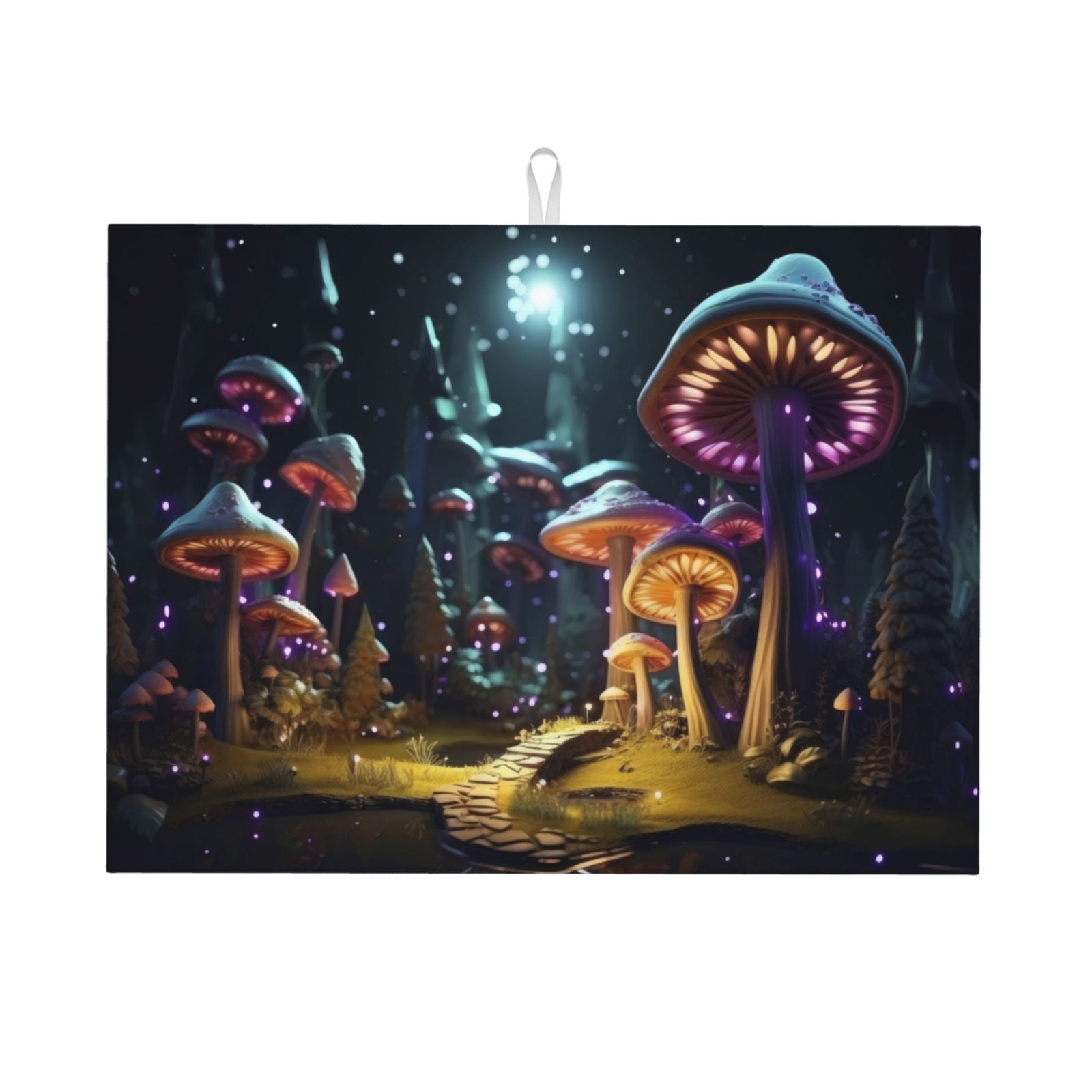 Zeuib Purple Glowing Mushroom Dish Drainer Kitchen Counter, Kitchen ...