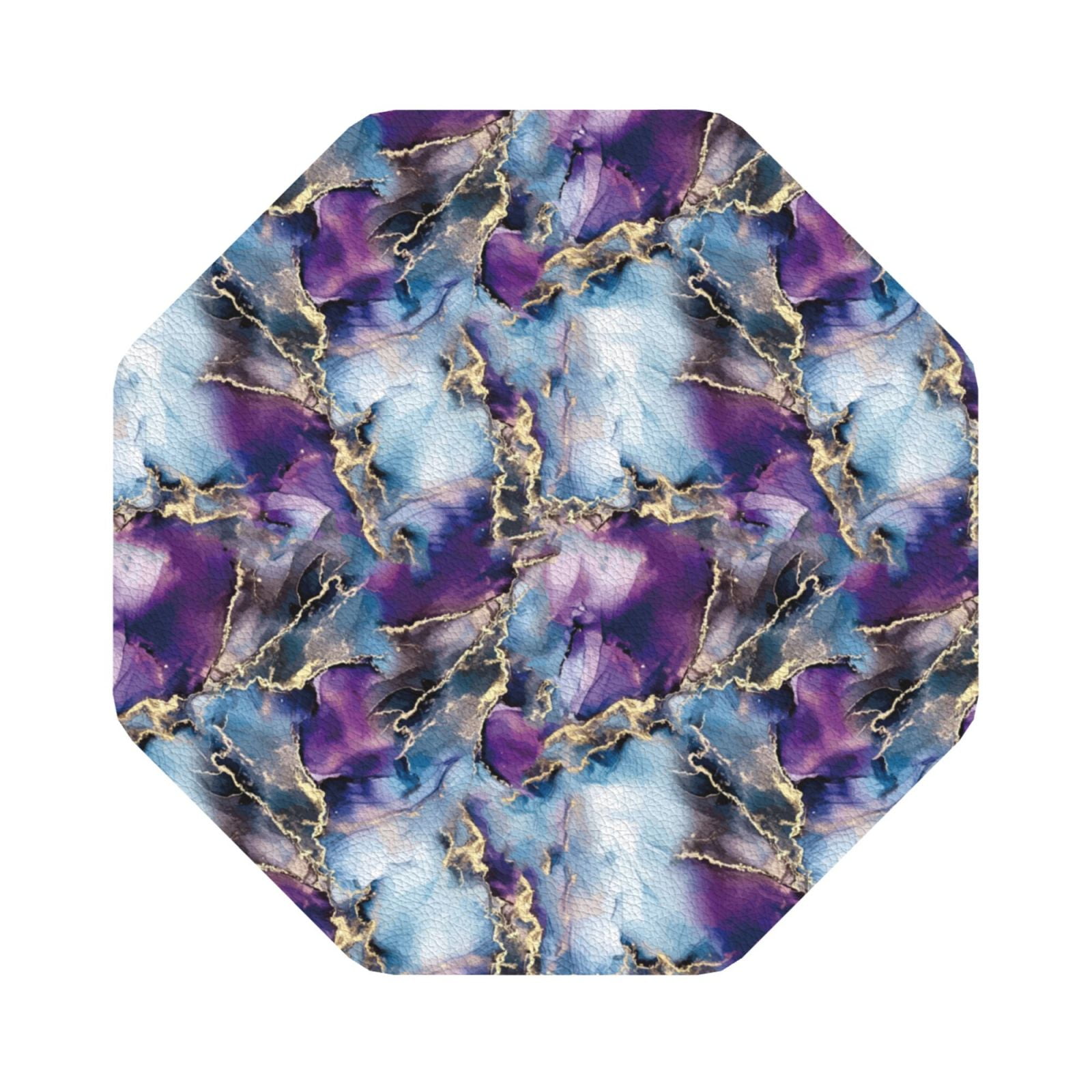 Zeuib Purple Marble Texture Print Set of 6 Coasters for Drinks, Glass ...