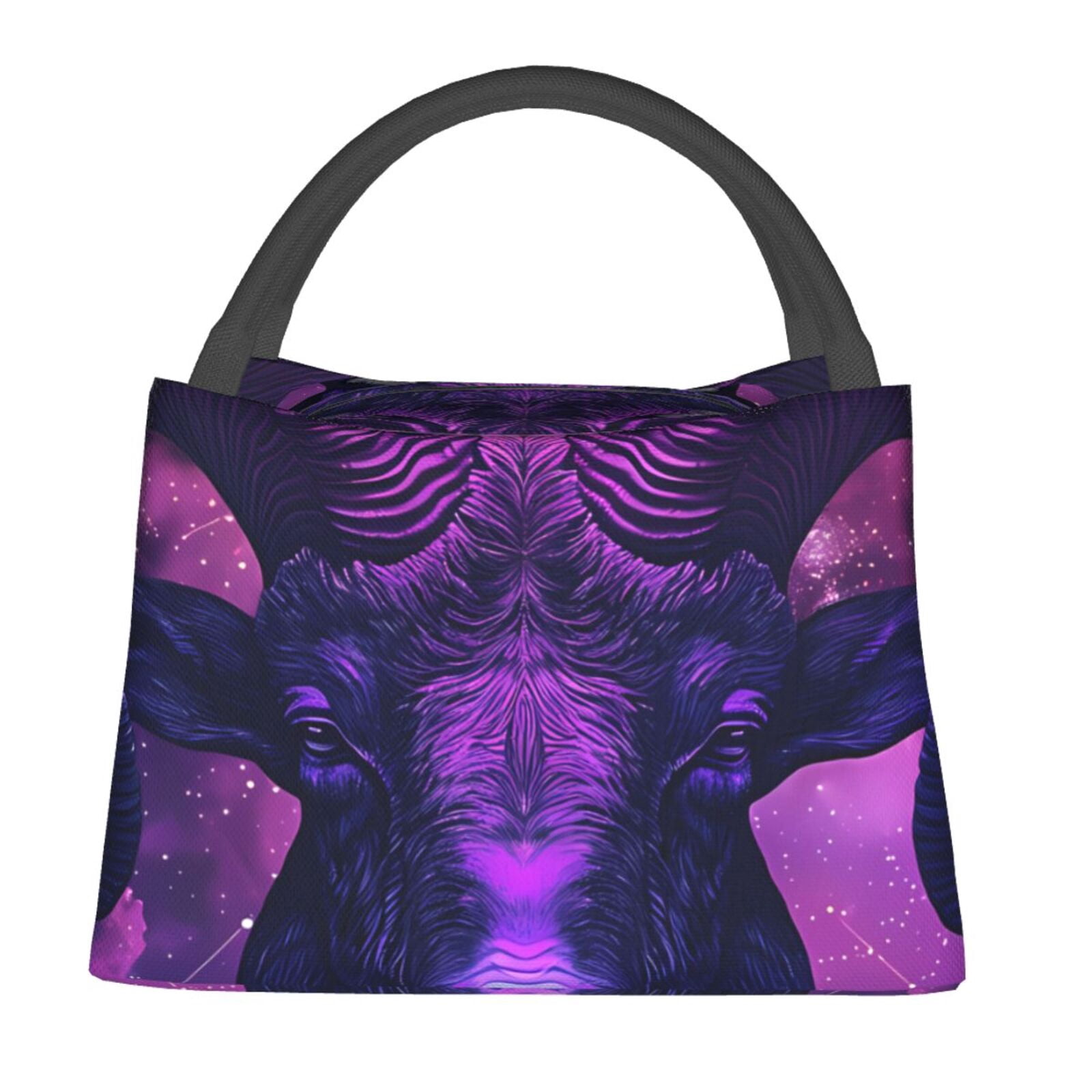 Zeuib Purple Starry Sky Antelope Lunch Bag,Collapsible Cooler Bag ...